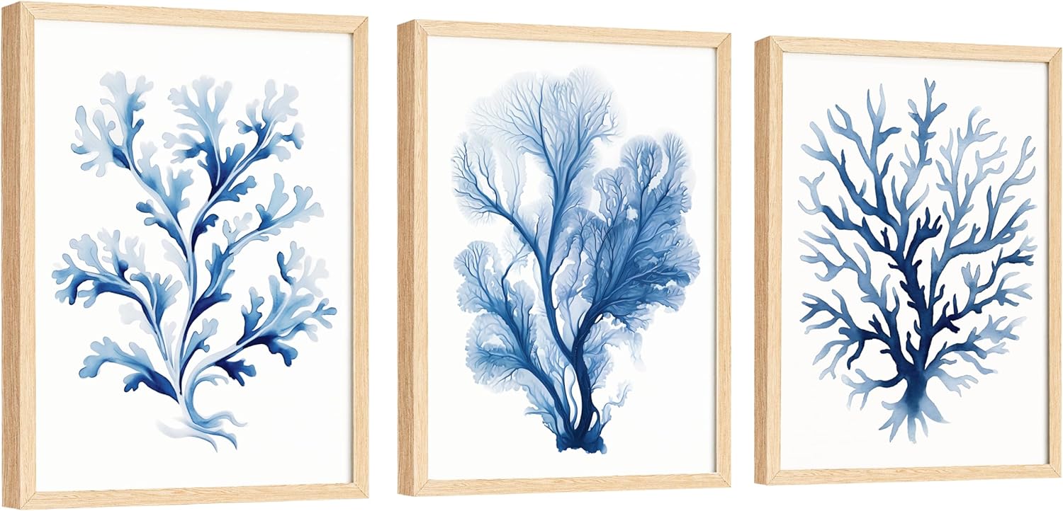 Amazon.com: EXCOOL CLUB Sea Coral Wall Decor - 12x16 Navy Blue Coral ...