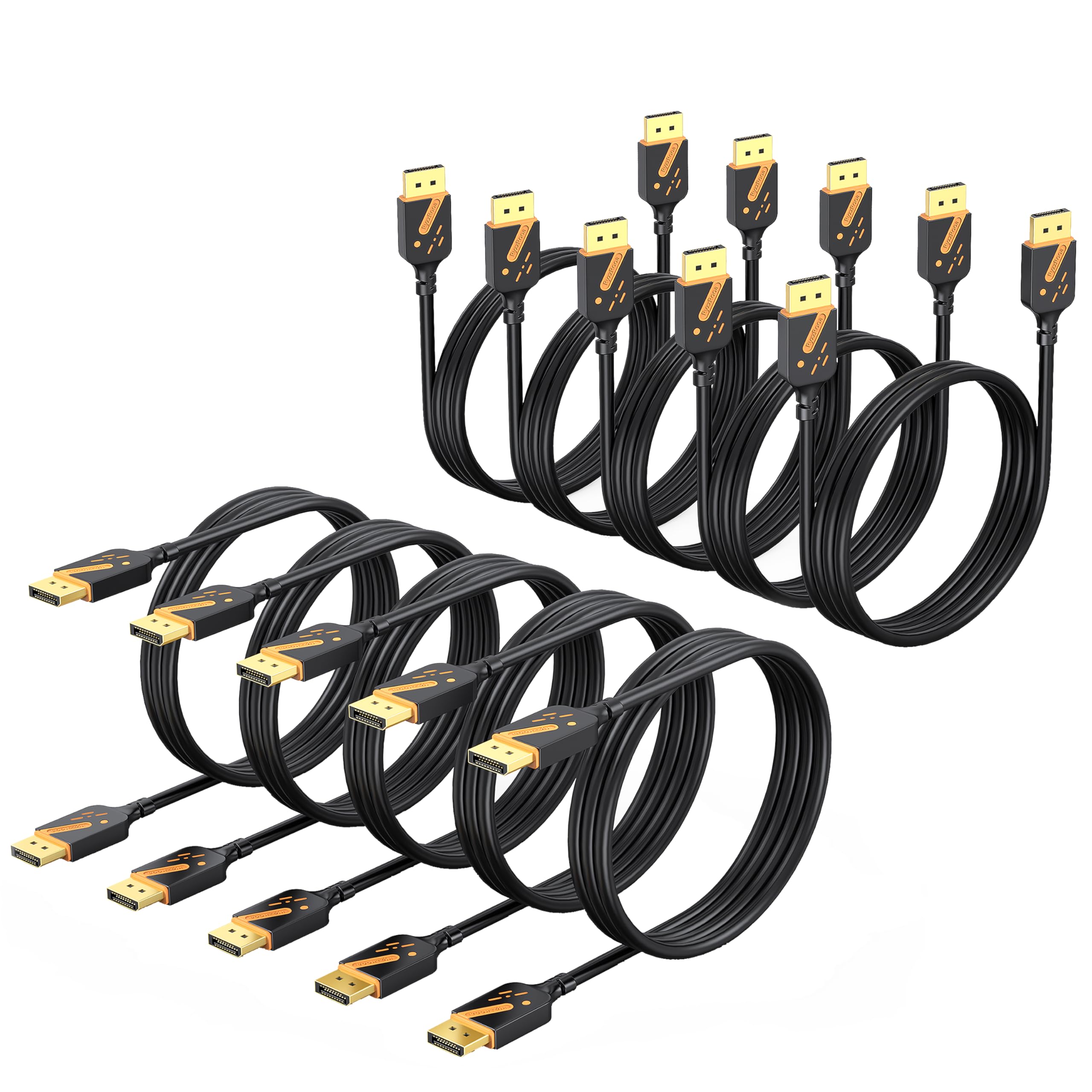 RyzzRooa DisplayPort Cable 6 Feet, 10-Pack Gold-Plated DP to DP Cables ...