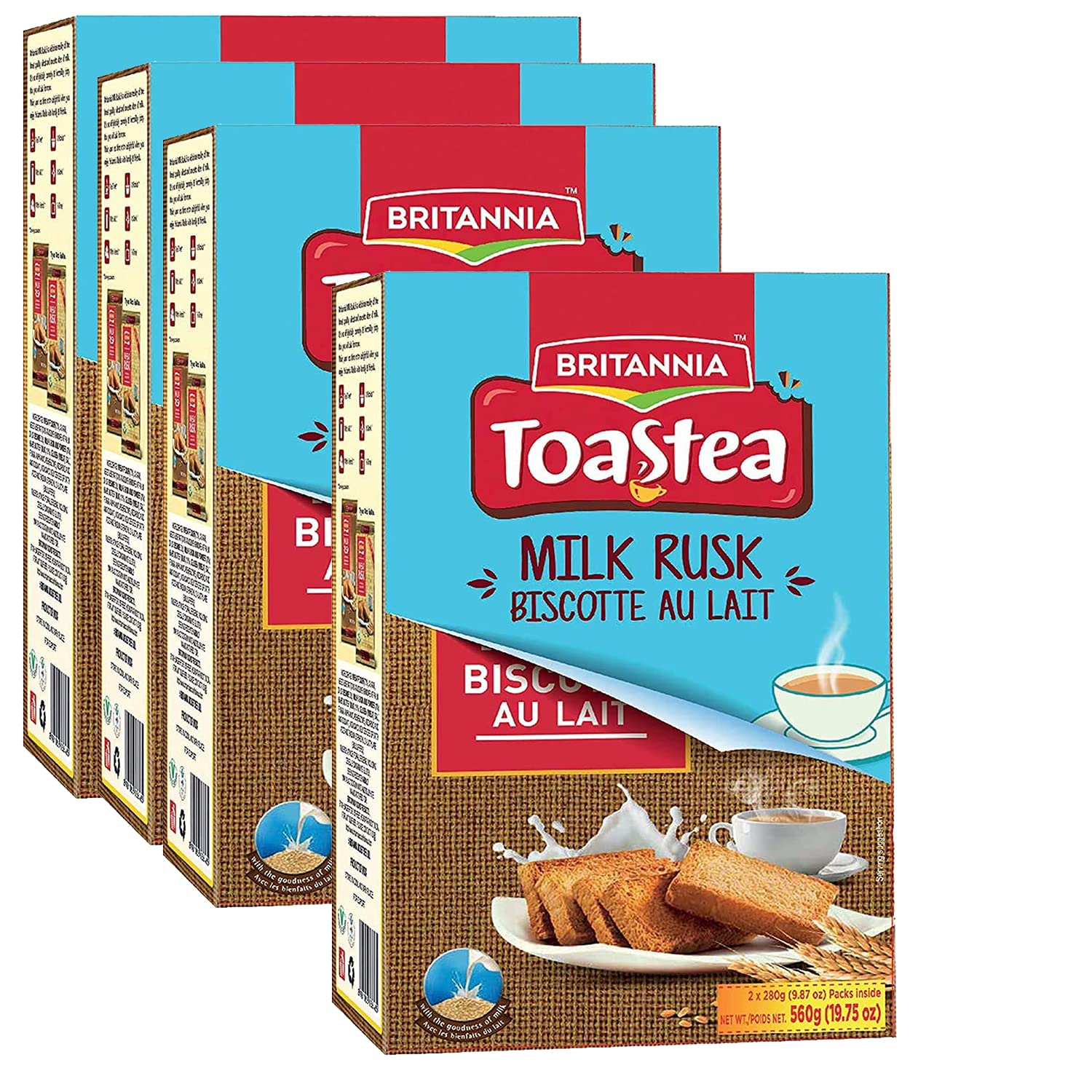 Britannia Milk Rusk 560g (Pack of 4) – Great Companion for Your Evening ...