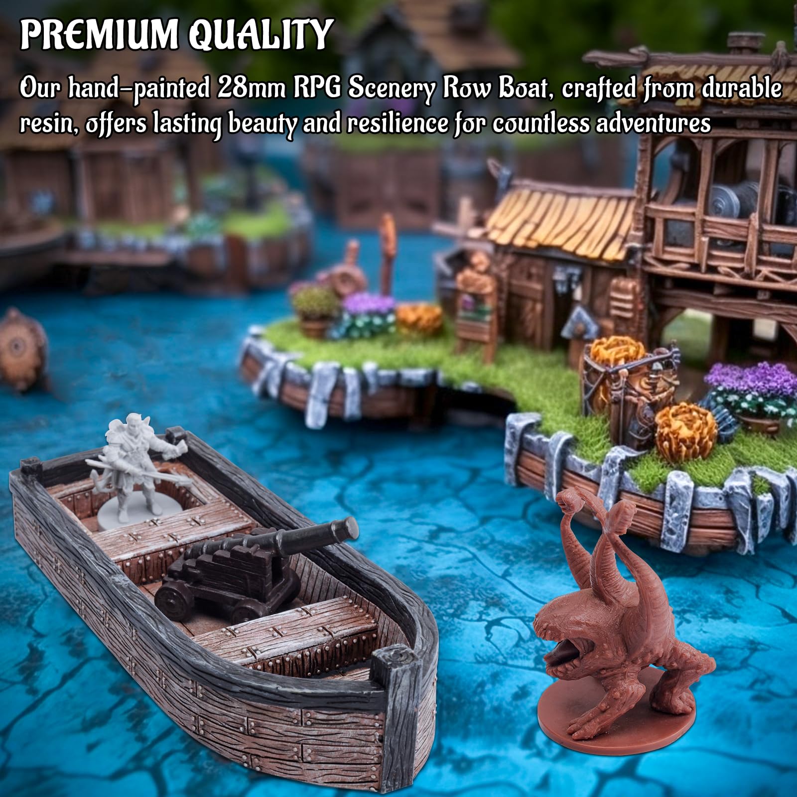 Snapklik.com : DND Skiff Miniature Hand-Painted Resin Medieval Row Boat ...