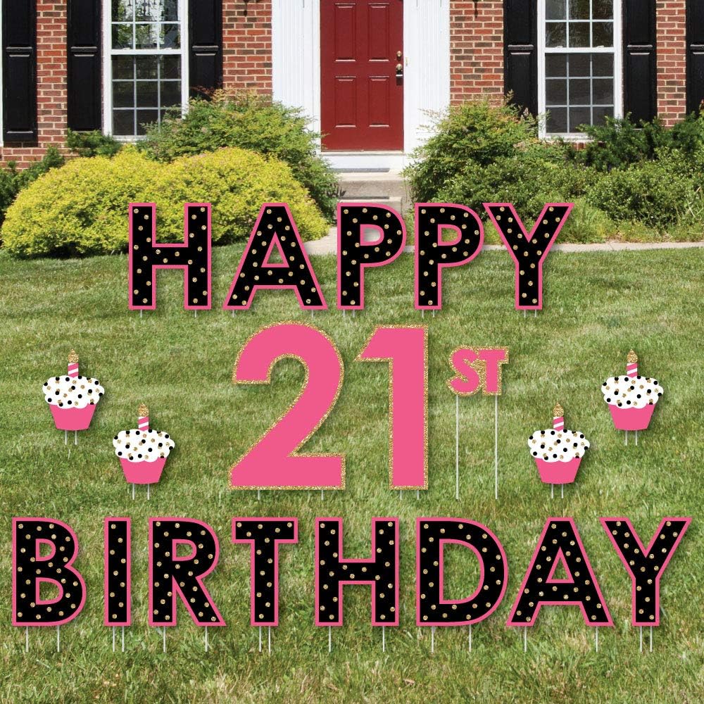 Amazon.com : Happy Birthday Yard Signs with Stakes - 8 Pack This Way ...