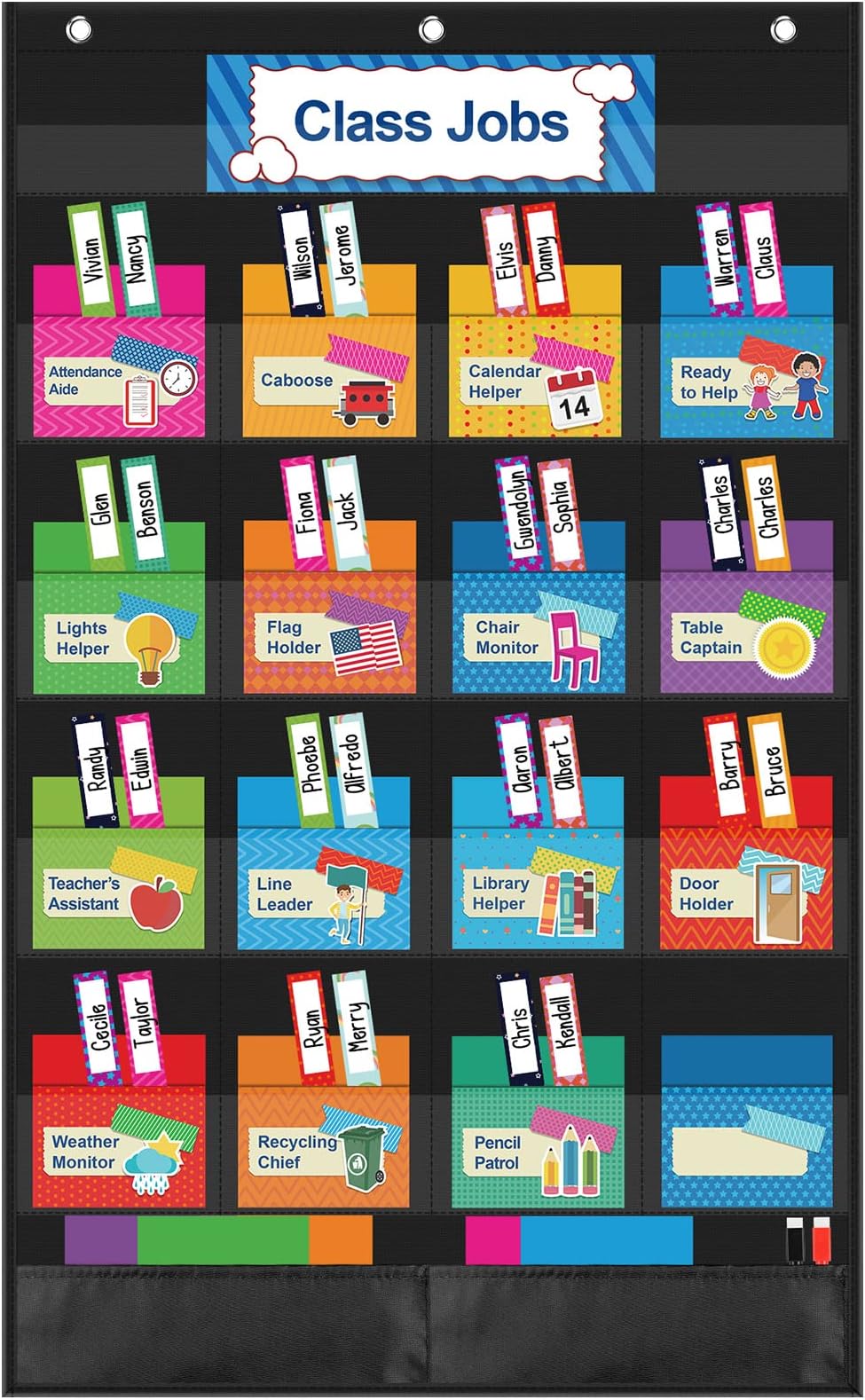 Amazon.com: Class Jobs Pocket Chart Classroom Jobs Chart Class ...