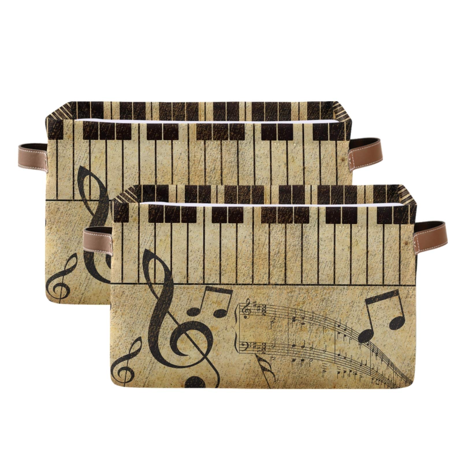 Amazon.com: AUUXVA Vintage Storage Baskets Music Note Storage Bins ...