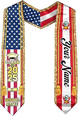 Amazon.com: Peruvians Graduation Sash, Custom Peruvians American Flag ...