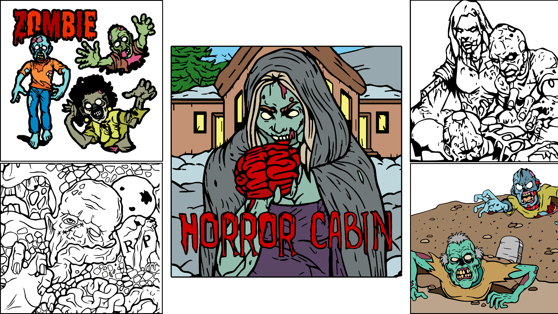 Zombies Color by Number Book - Grownups Paint + Glitter + Crayon + Oil ...
