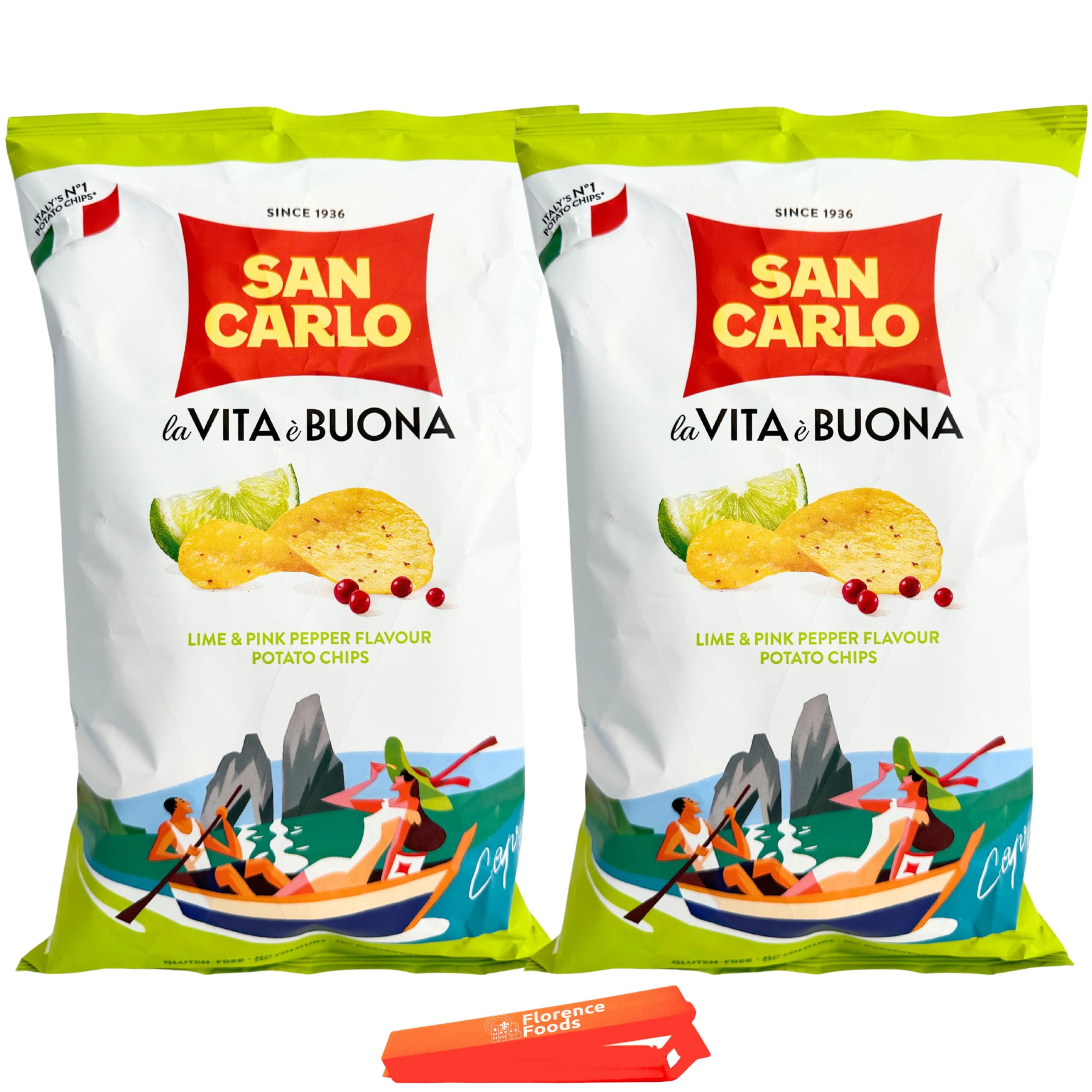 Buy San CarloLime and Pink Pepper Potato Chips 5.29 oz. (150g)(Pack of ...