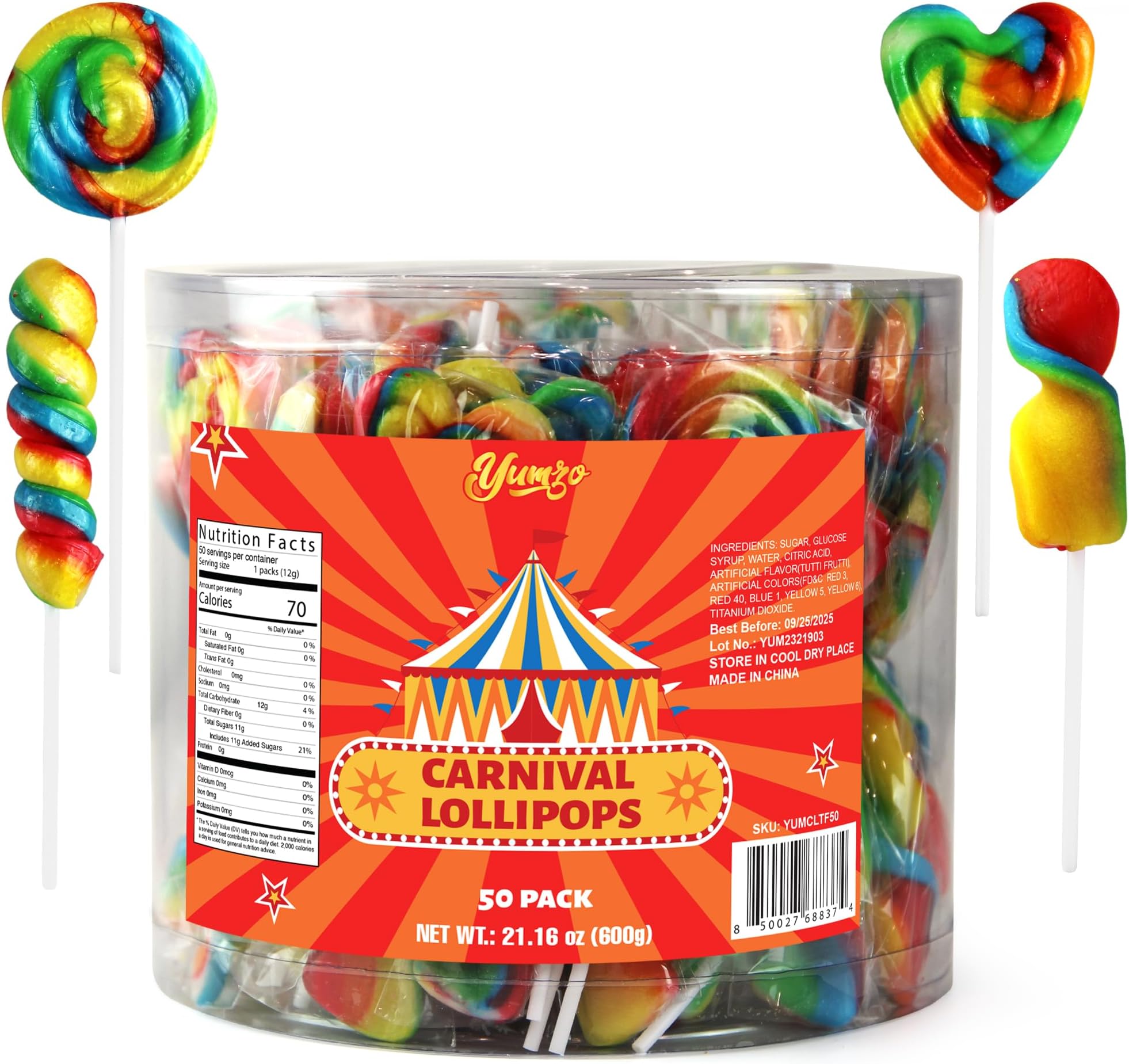 Amazon.com : Swirl Pops - Lollipop Suckers, 0.01oz (1-Pack of 12 ...