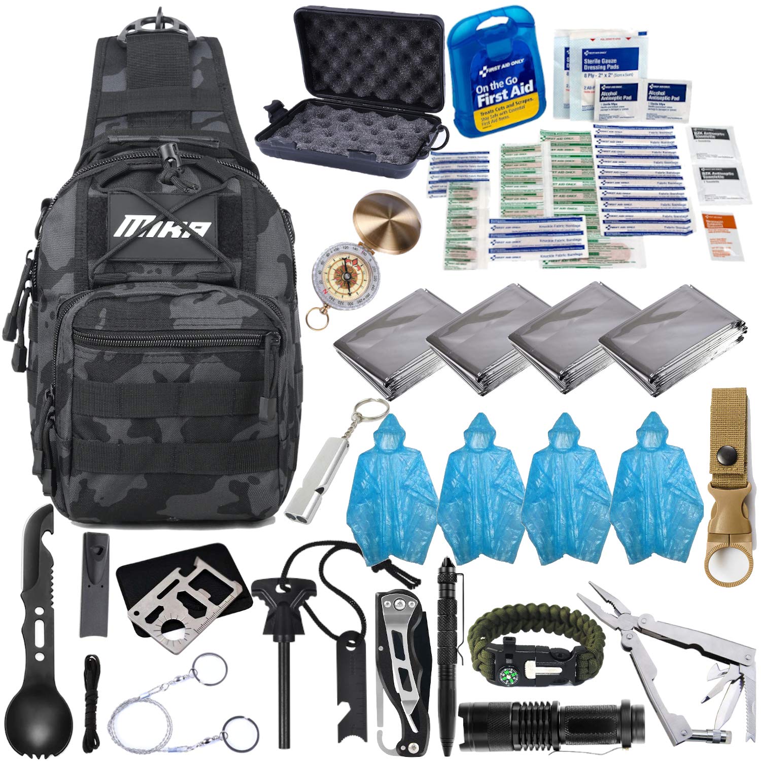Buy MIKA Premium Survival Gear and Equipment Shoulder Bag, 51 in 1 ...