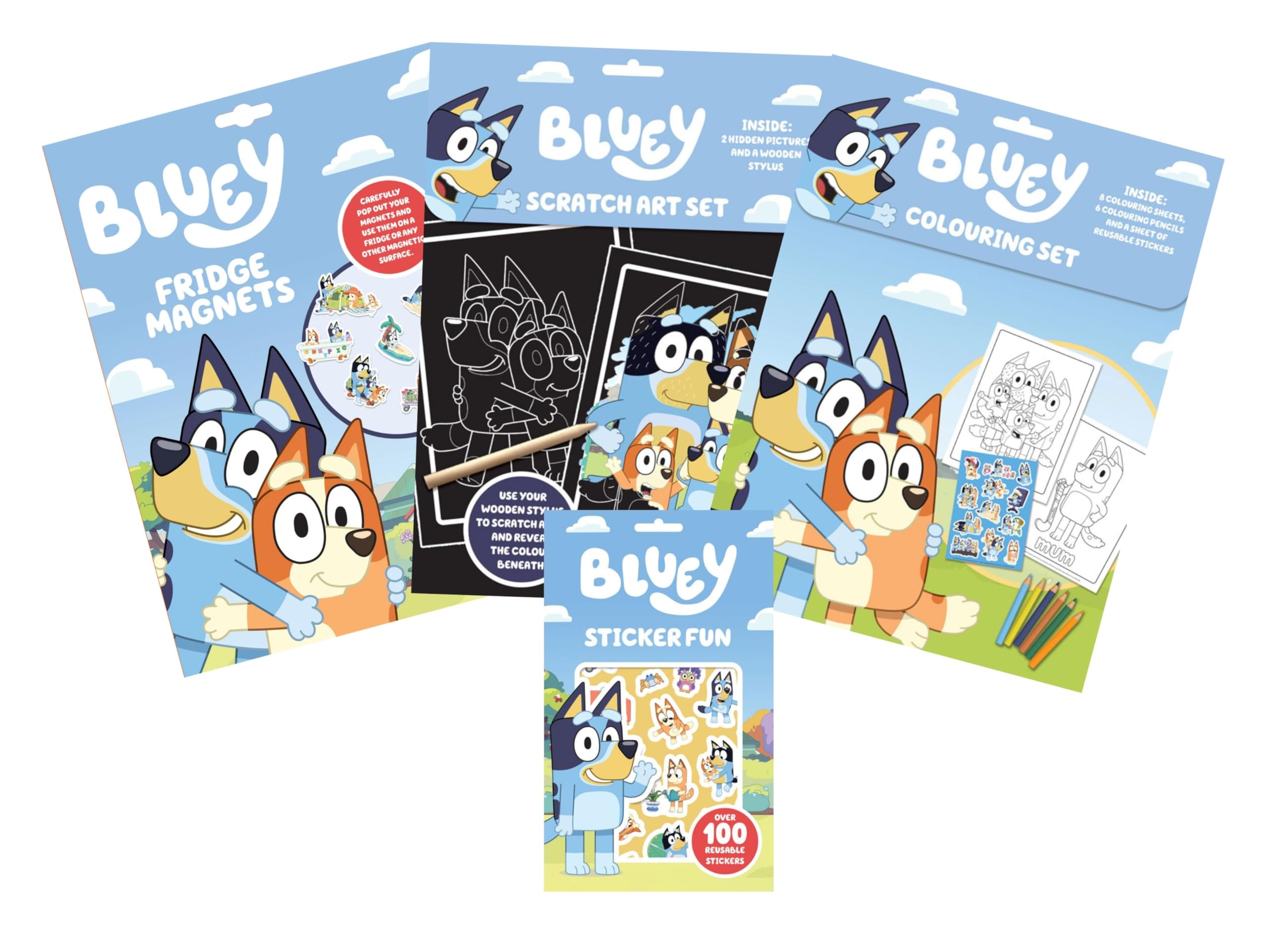 Anila's Bluey Activity Set with Colouring Set, Fridge Magnets, Sticker ...