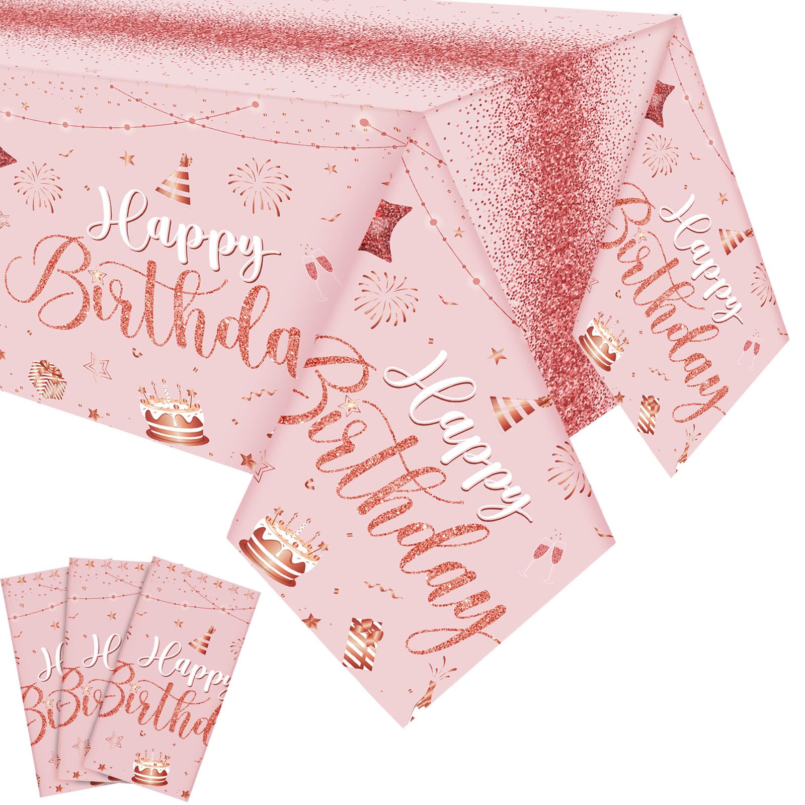 Amazon.com: Tudomro 3 Pcs Happy Birthday Tablecloths Happy Birthday ...