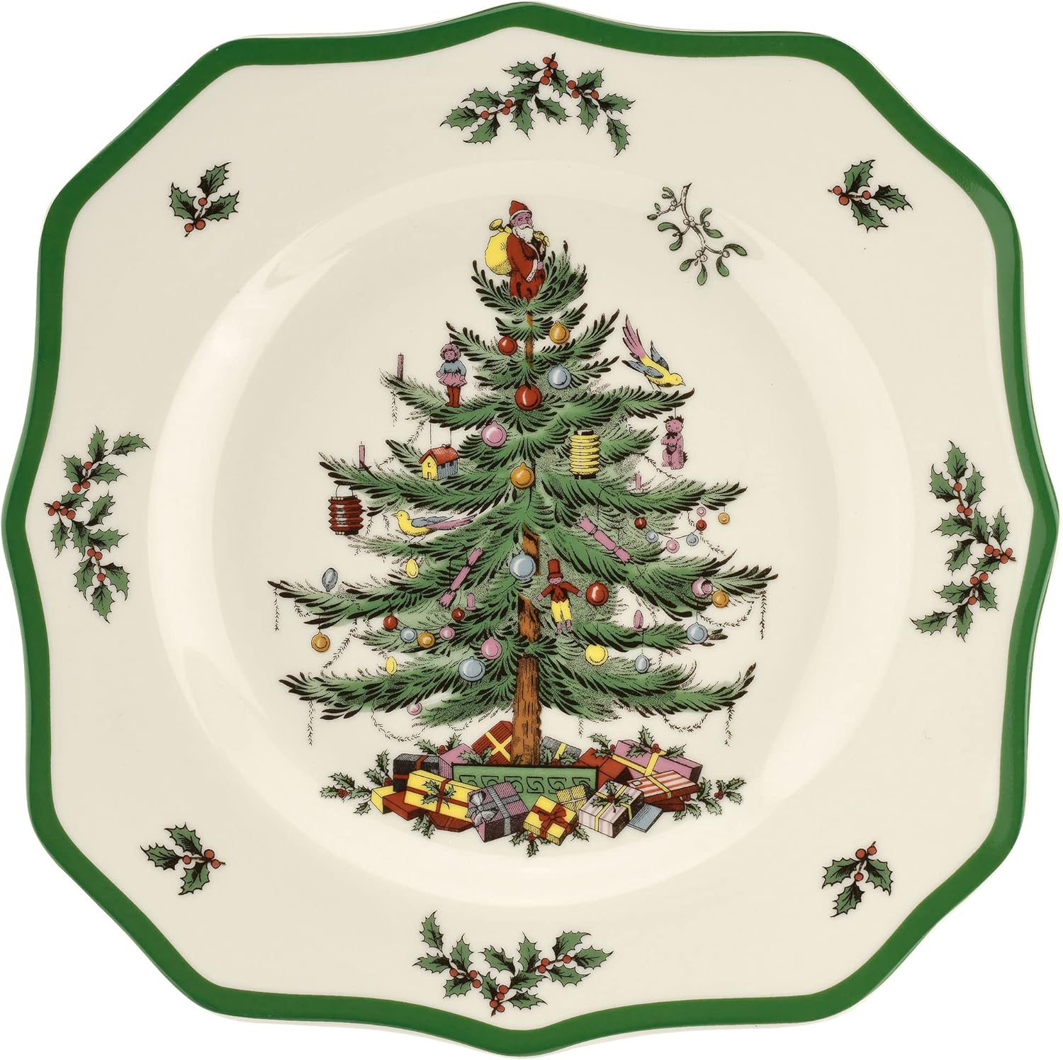 Spode Christmas Tree Scalloped Dinner Plate Christmas Dinner Dishes ...