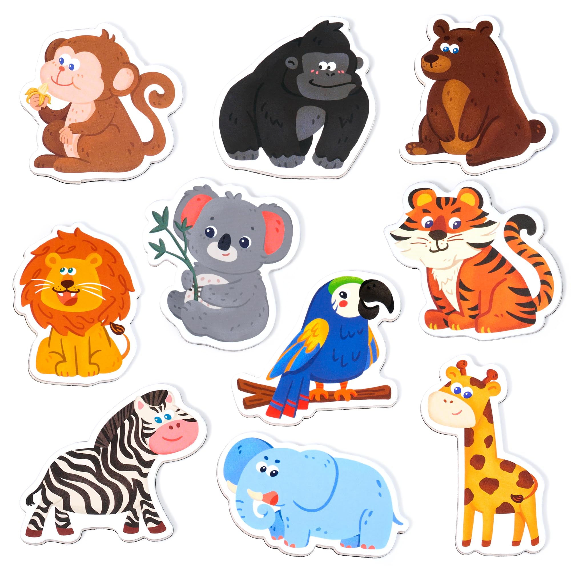 Amazon.com: JoyCat Wooden Fridge Magnets for Toddlers - 10 Cute Zoo ...