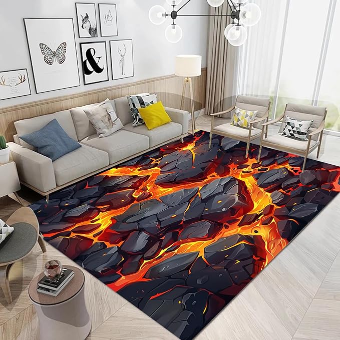 Amazon.com: SUICRA Floor is Lava Rug 3D Lava Rugs for Kids Room Rug ...