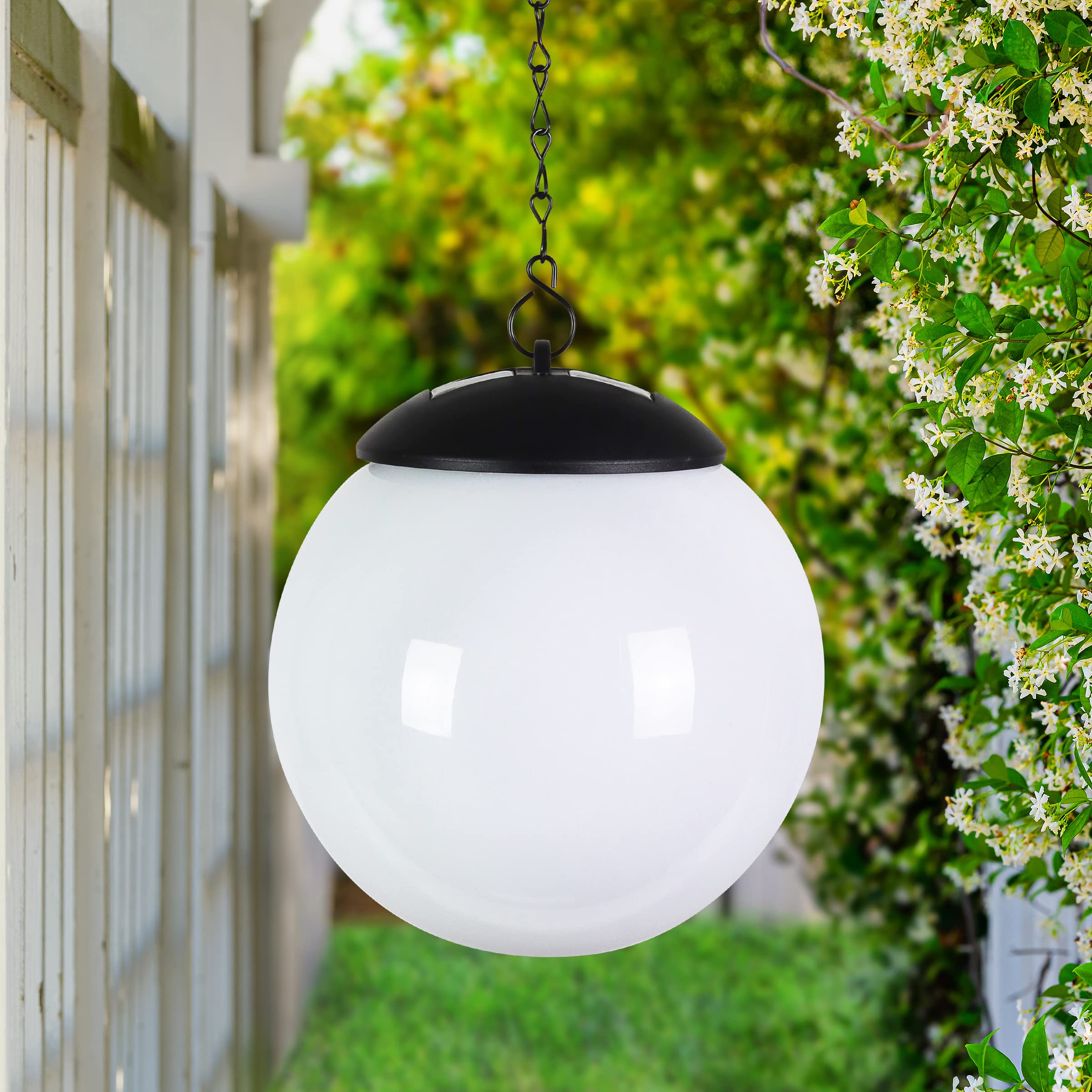 Exhart Solar Hanging Ball Light, Color-Changing LED,Ready to Hang ...
