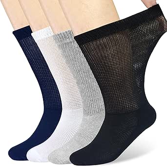 Amazon.com: LIFPAU Non-Binding Top Diabetic Socks Loose Fit Cushioned ...