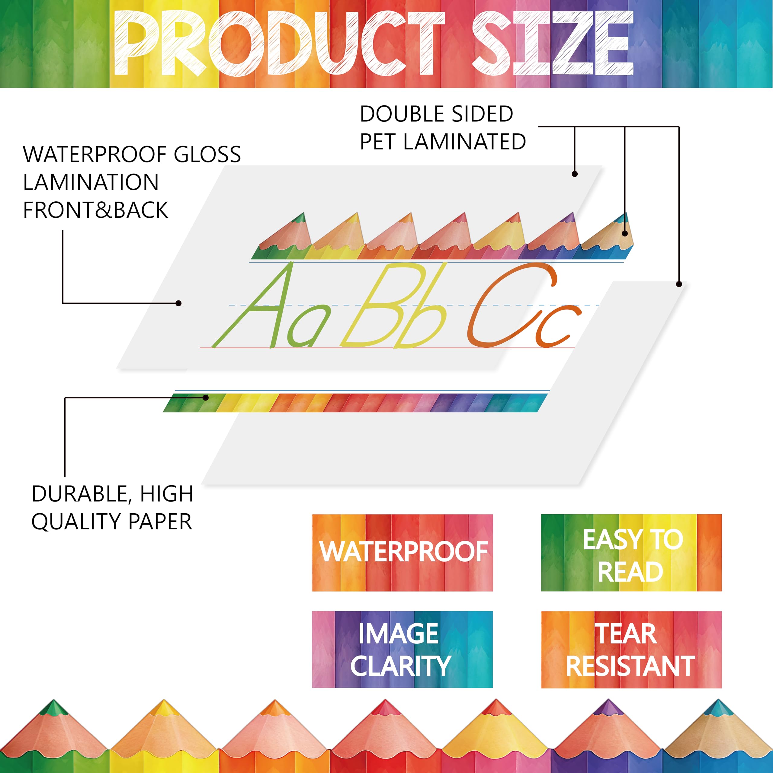 Snapklik.com : Alphabet For Classroom Wall - 15 PCS Crayon ABC ...