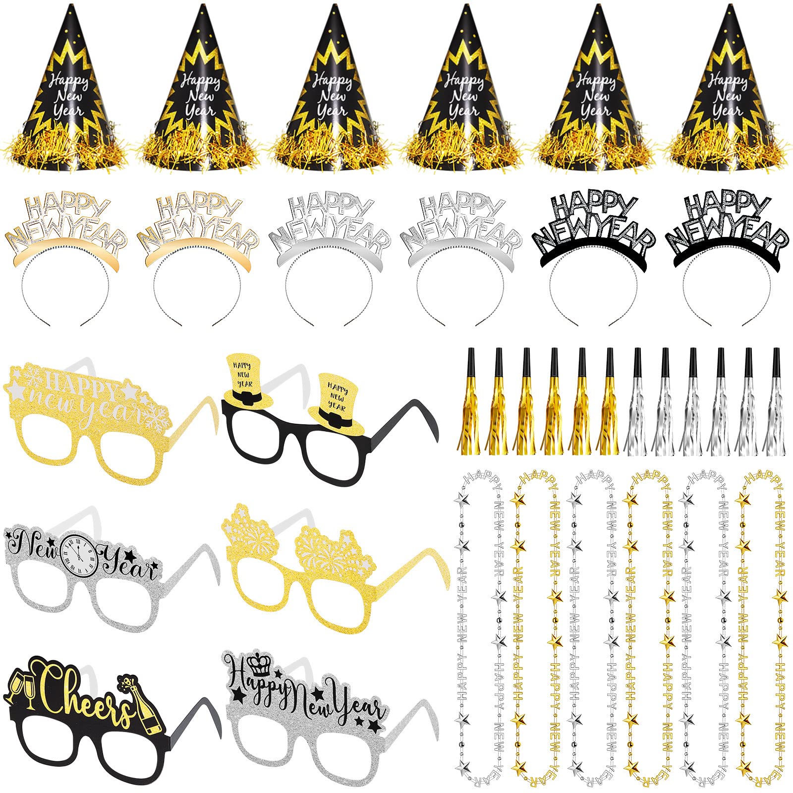 Snapklik.com : 60 Pcs 2025 New Years Eve Party Supplies Decorations Kit ...