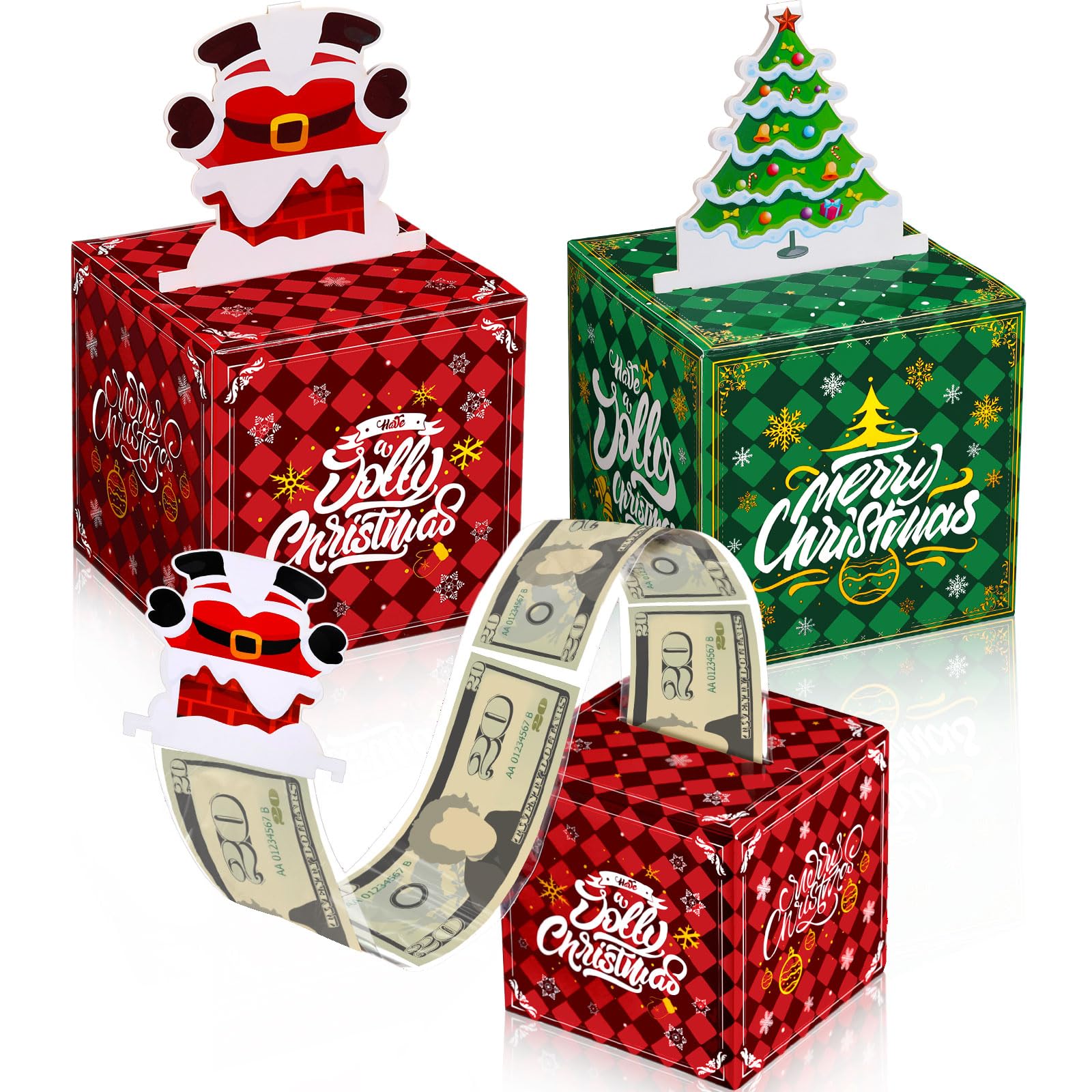 Amazon.com: Humyoun 2 Sets Christmas Money Box for Cash Gift Pull ...