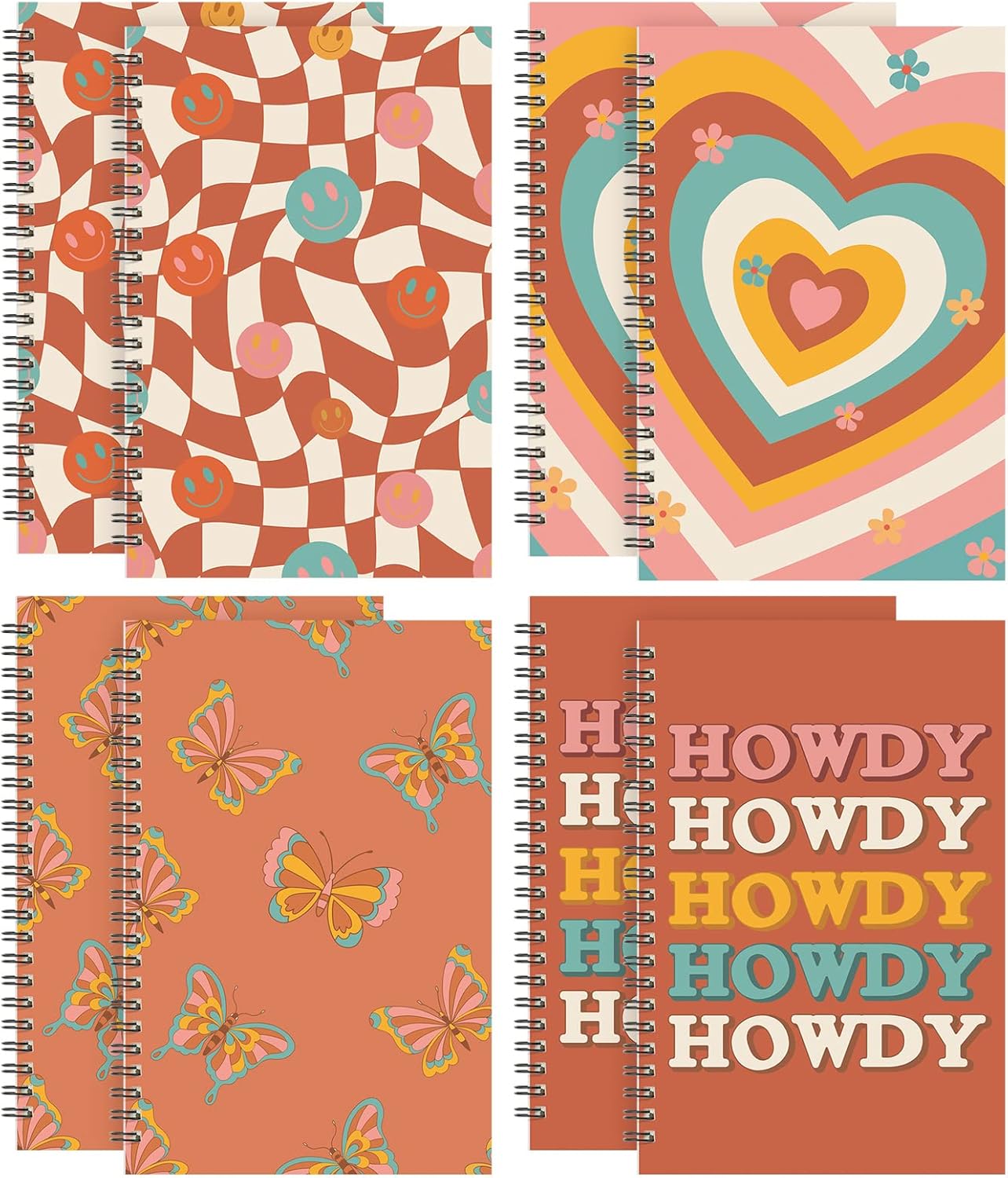 Amazon.com: 8 Pcs Preppy Spiral Notebooks A5 Lined Journal Notebook ...