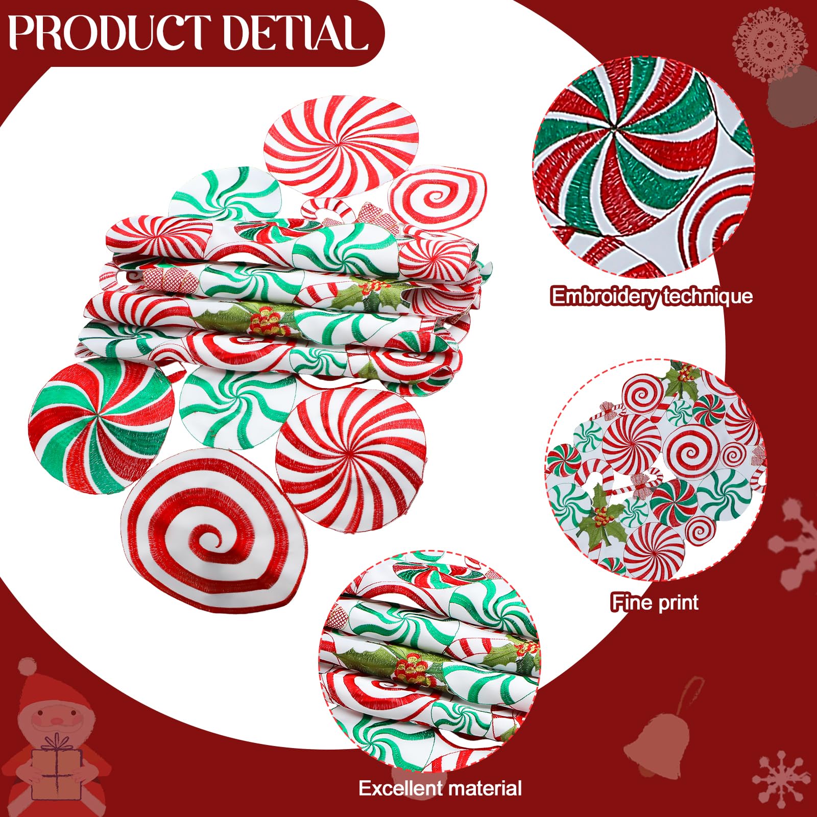 Snapklik.com : Kingdder Christmas Table Runner Embroidered Poinsettia ...