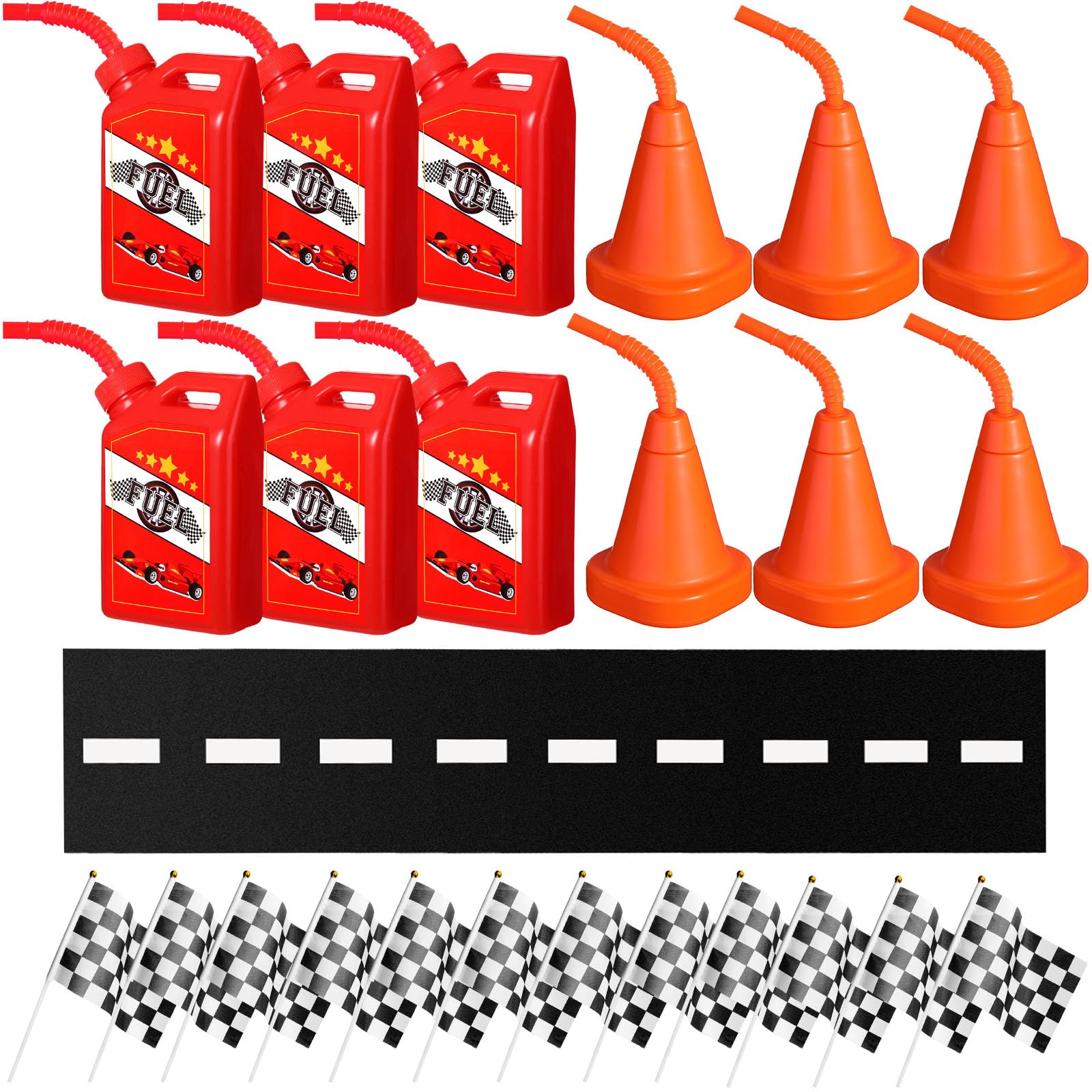 Amazon.com: Mifoci 25 Pcs Racing Birthday Party Supplies Include 6 Fuel ...