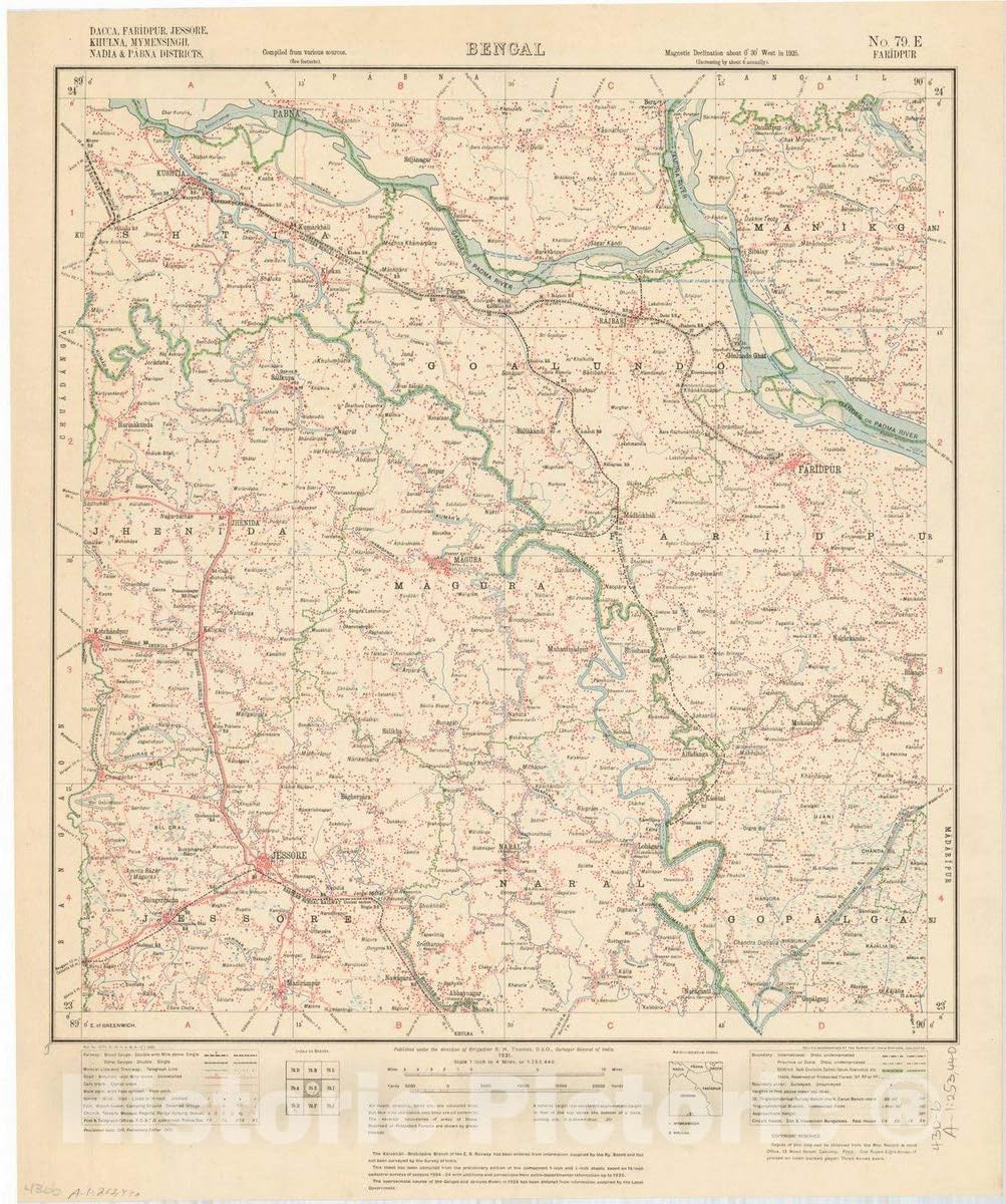 Amazon.com: Historic Pictoric Map : Dacca, Faridpur, Jessore, Khulna ...