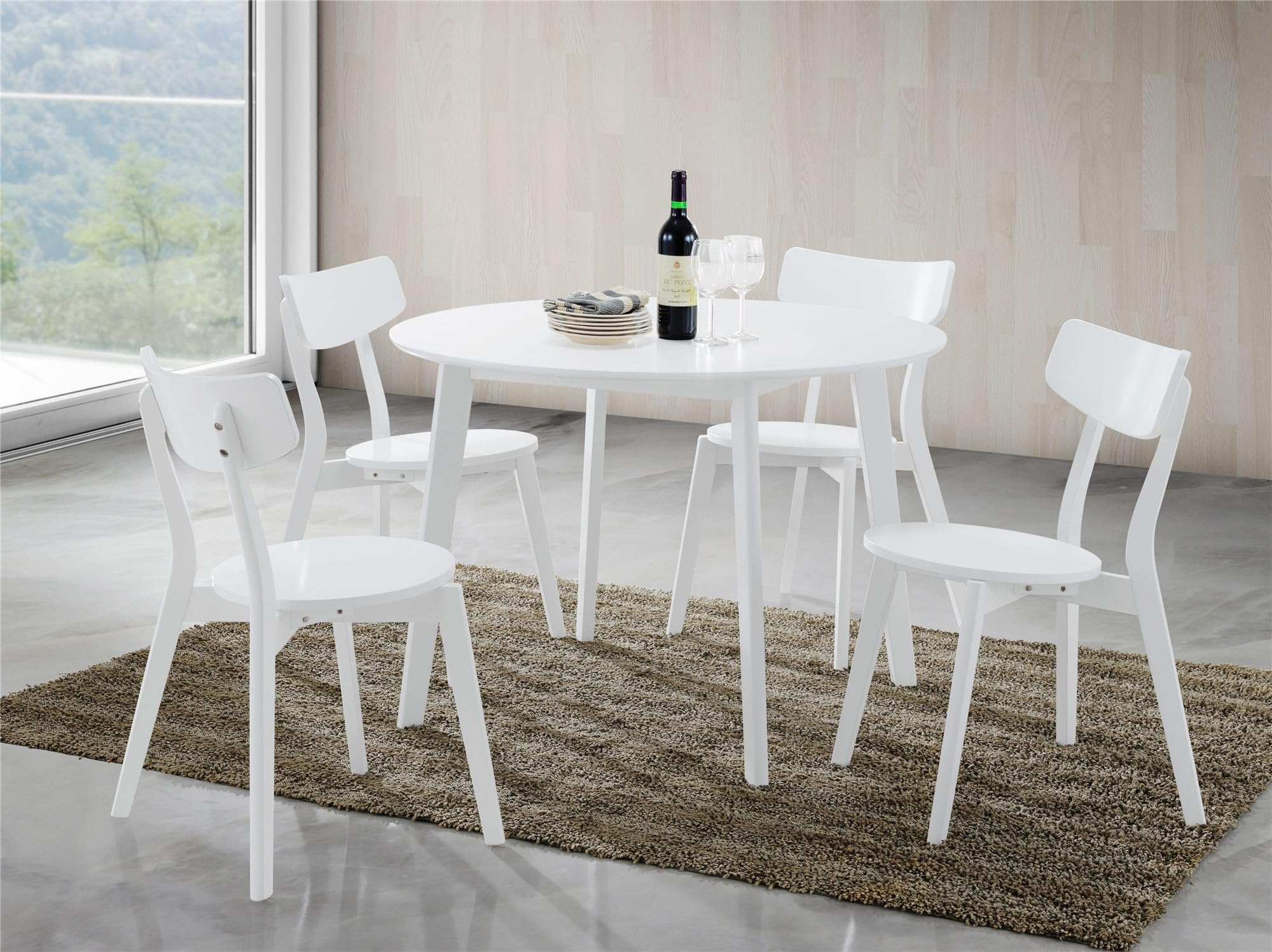 Angled Leg Round Dining Table