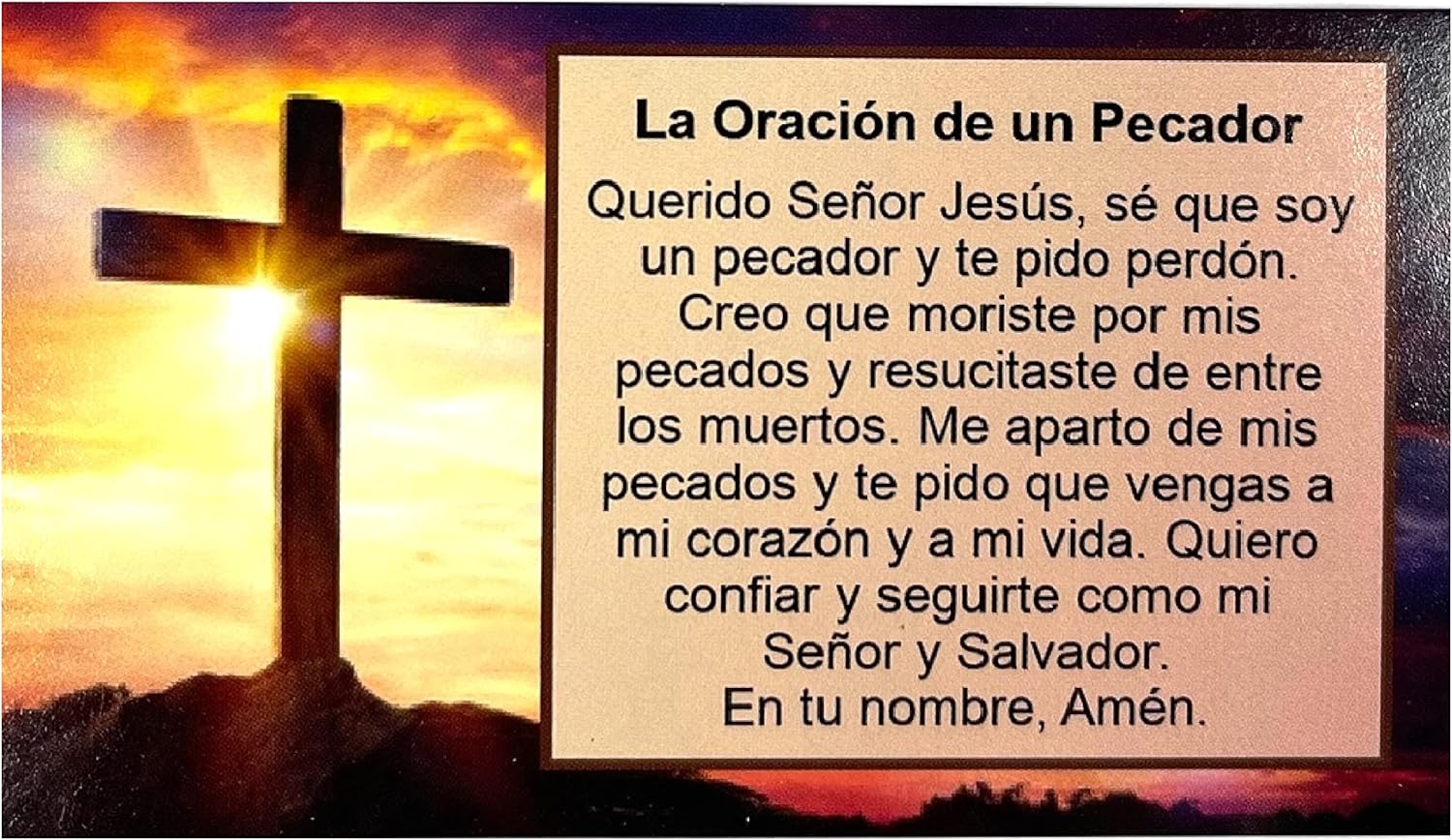 Amazon.com: Spanish Version, A Sinner's Prayer Pocket Cards, Spanish ...
