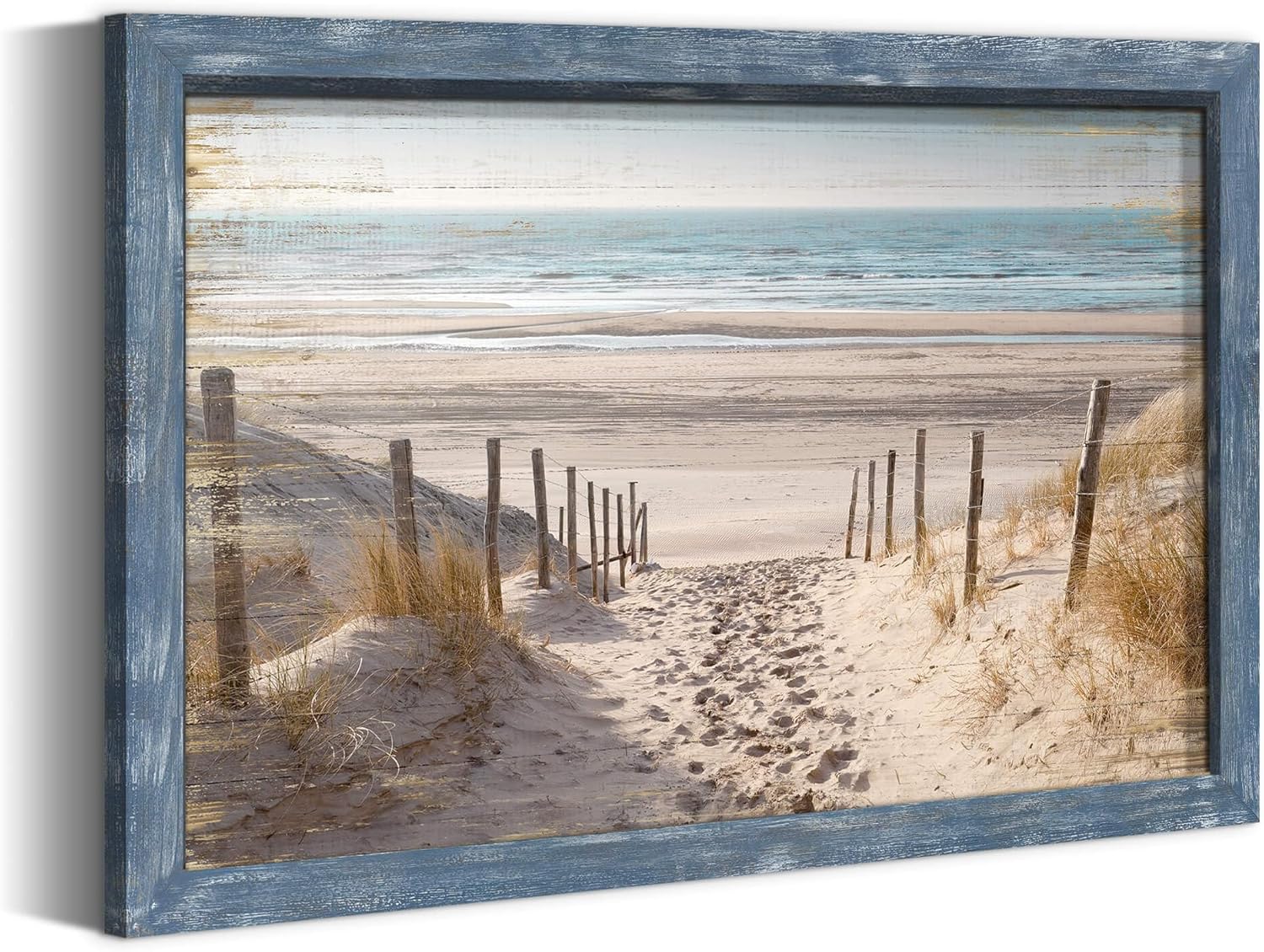 Amazon.com: Framed Beach Road Wall Art: Modern Coastal Sea Level ...