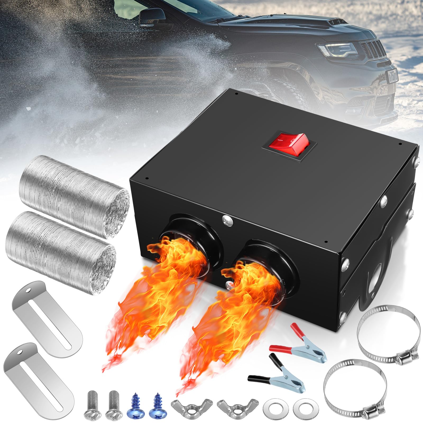 Amazon.com: DaisyInner 500w Car Heater 12 Volt Camping Heaters Kit Car ...