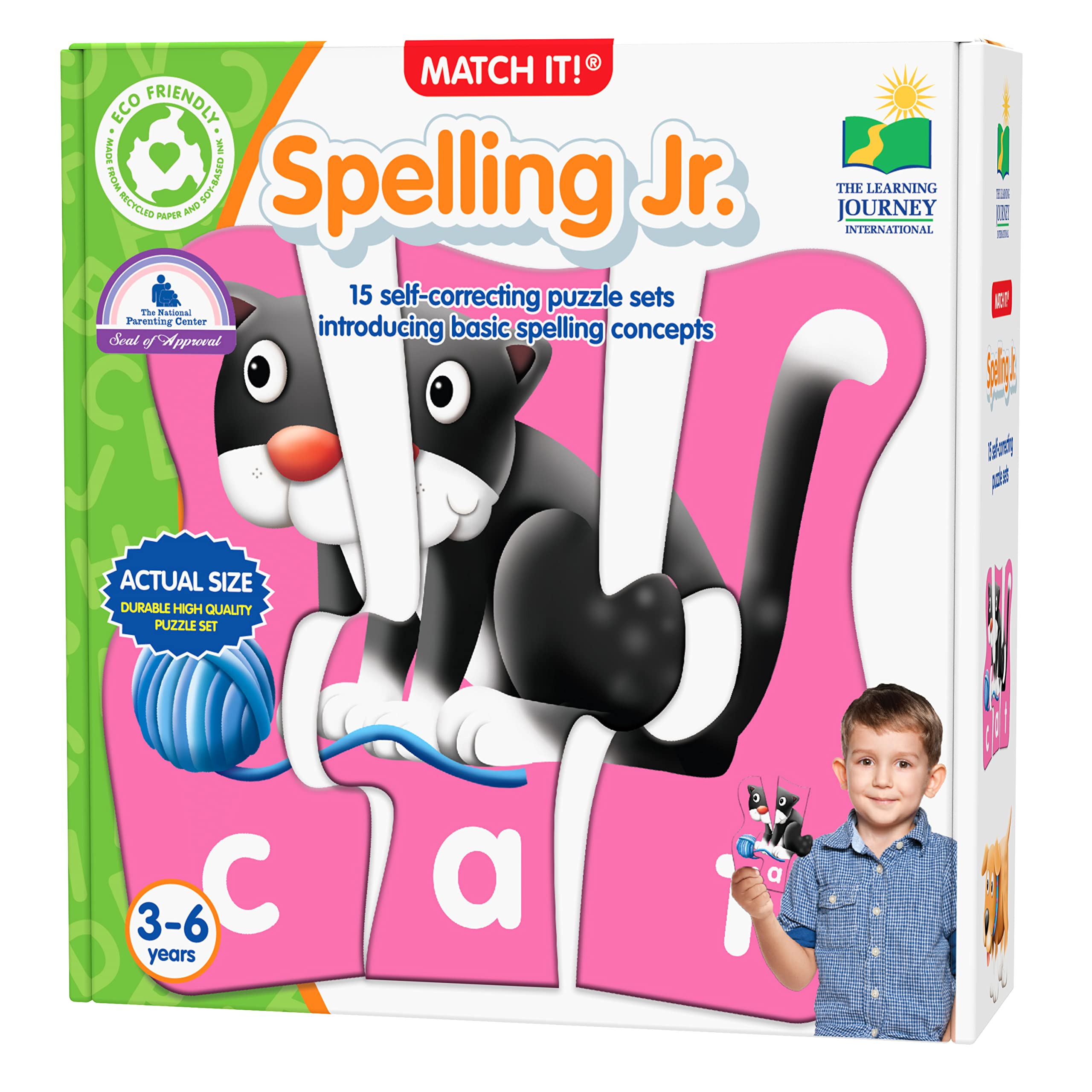 Snapklik.com : The Learning Journey - Match It Spelling Jr - 15 Piece Self-Correcting Spelling ...