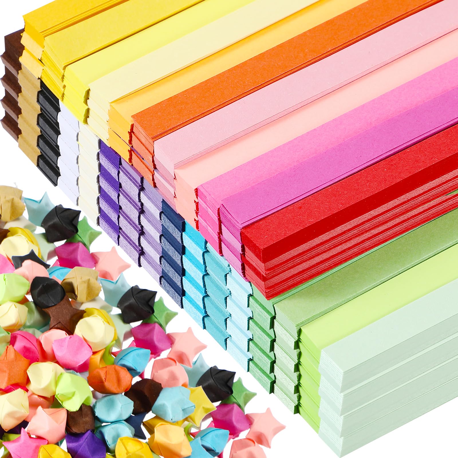 Snapklik.com : 1350 Sheets Stars Origami Paper Strips 27 Colors Double ...