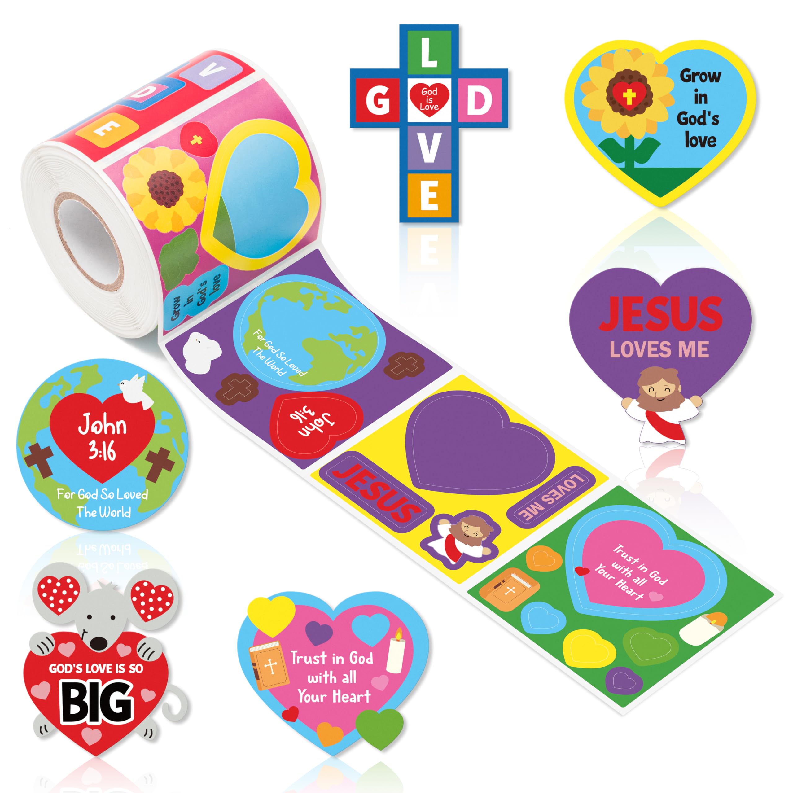 Snapklik.com : Valentines DIY Self-Adhesive Stickers - 300pcs Religious ...