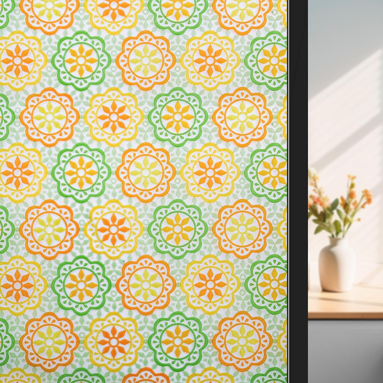 ConCus-T Patterned Window Privacy Film Frosted Window Film Lace ...