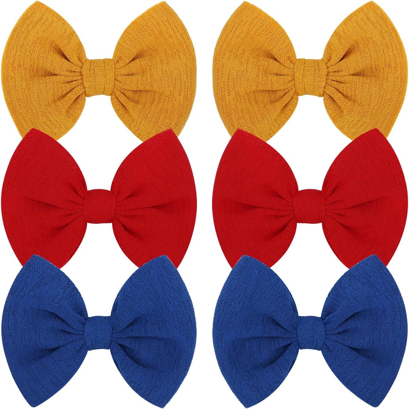 Amazon.com: Baby Girls Hair 3'' Bows Clips Set Handmade Bow Hair Clips ...
