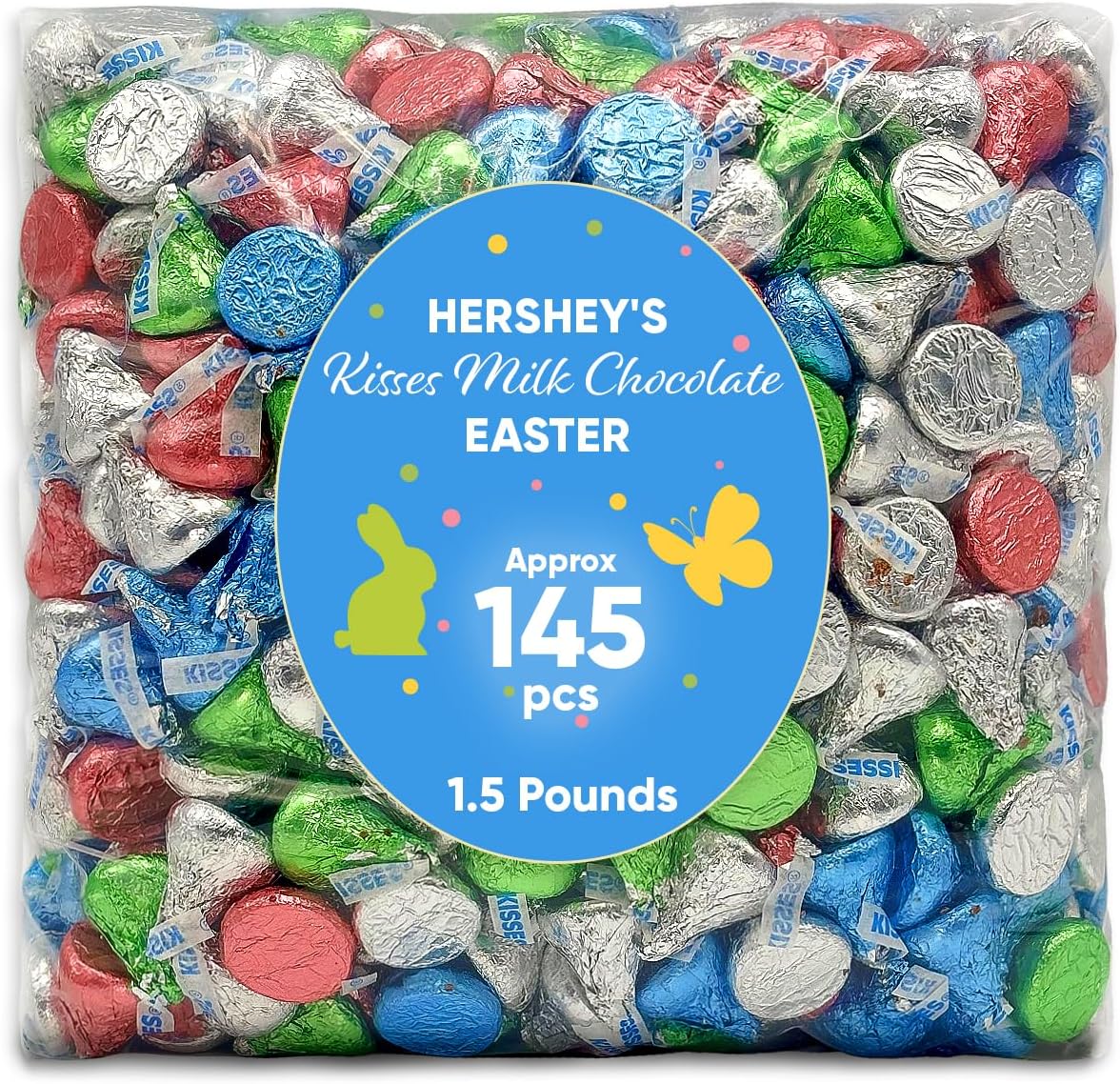 Amazon.com : HERSHEY'S Kisses Milk Chocolate Candy, Easter, Bag (52 Oz ...