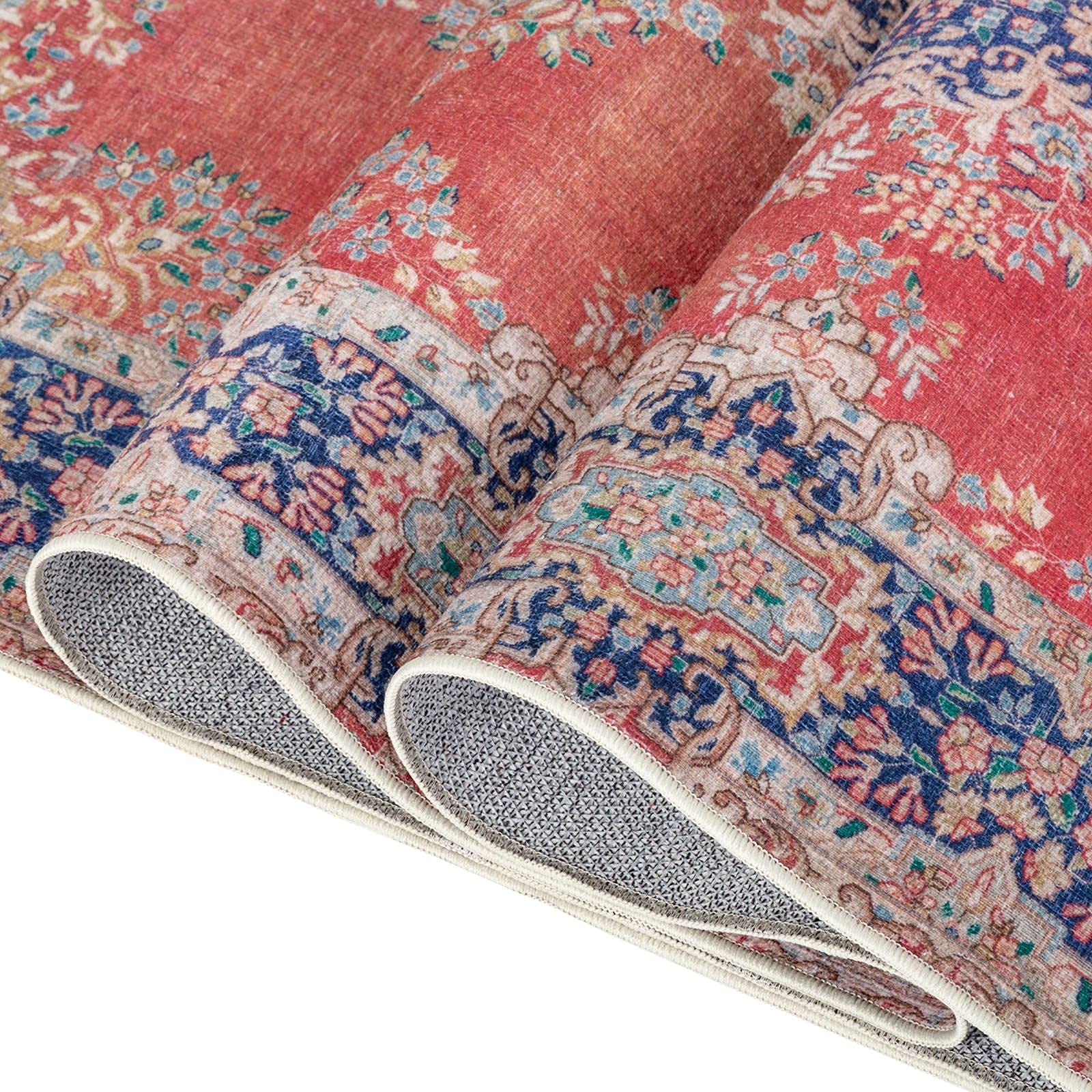 DECOMALL Maila Washable Rug Runners Red 2'6''x9', Carpet Runner Hallway ...