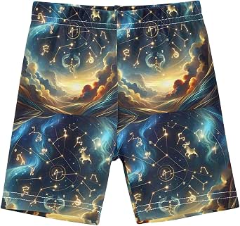 Amazon.com: Girls Shorts Twelve Zodiac Stars Under Dress Girl Bike ...