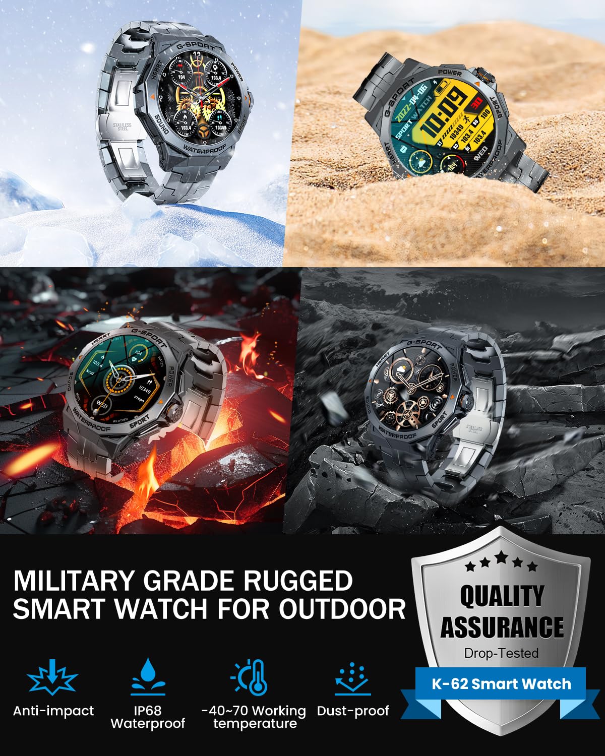 Snapklik.com : PODOEIL Military Smart Watch For Men