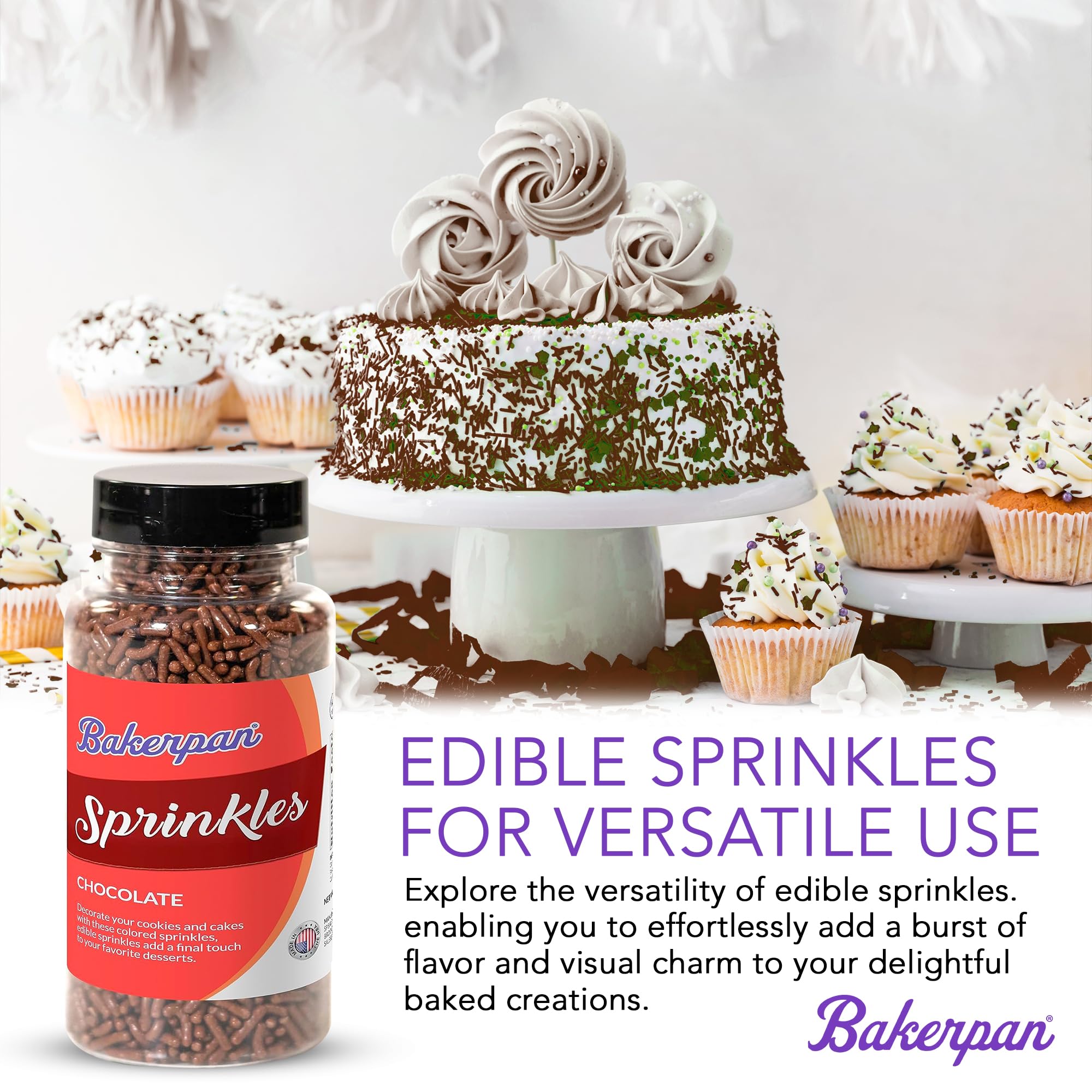 Snapklik.com : Bakerpan Blue And White Jimmies Sprinkles - 4.3 Ounces Sprinkles For Cake ...