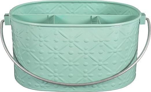 Amazon.com - CLEENTABLE Farmhouse Chic Utensil Caddy, Green, Galvanized ...