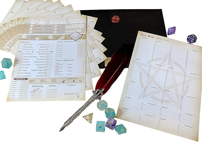 Dungeons and Dragons Character Sheets NEW AND IMPROVED (Pack of 10) for ...
