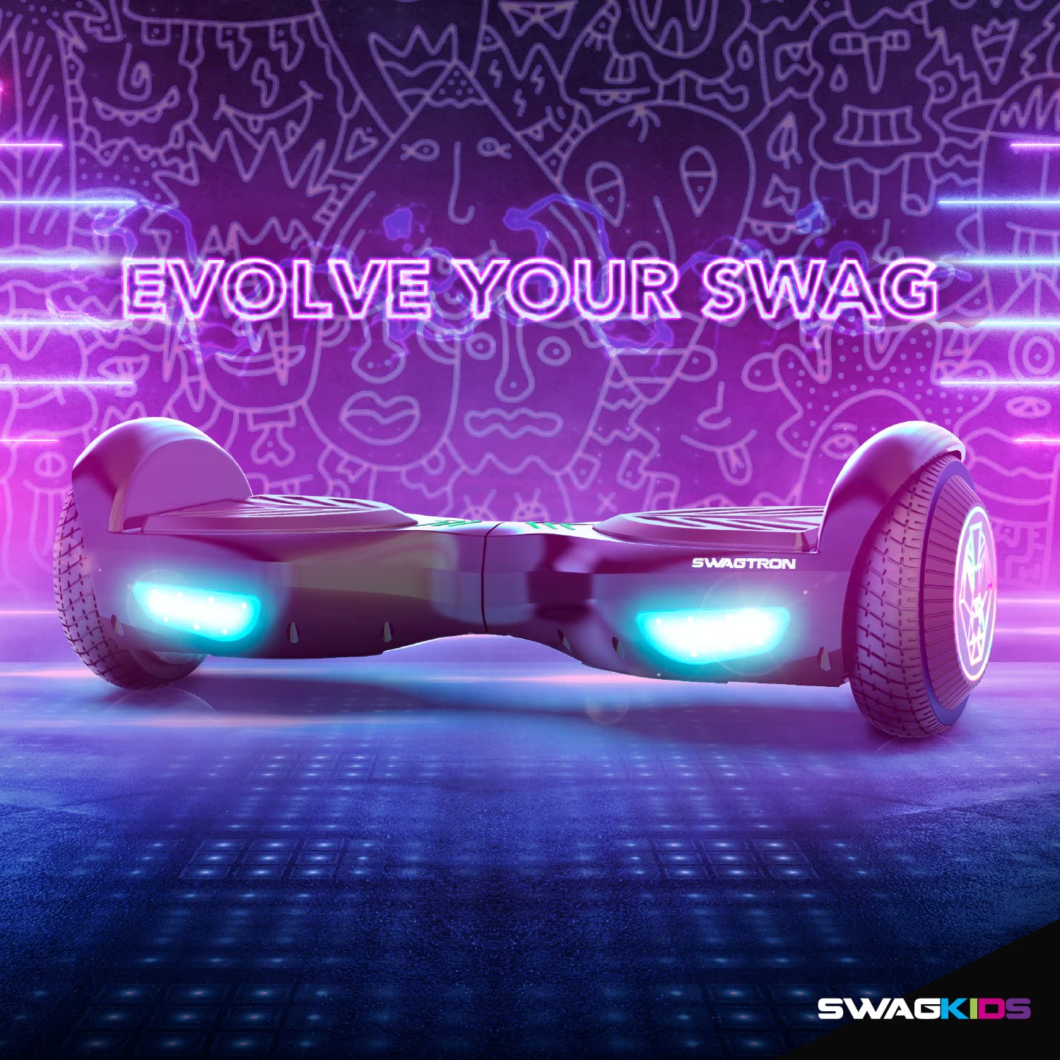 Snapklik.com : Swagtron Swagboard T5 EVO LED Lithium-Free Hoverboard