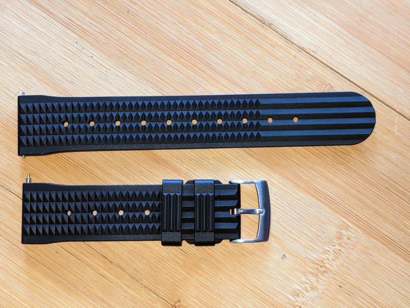 WAMD Quick Release FKM Rubber Watch Strap -Waffle (Black, 22 mm ...