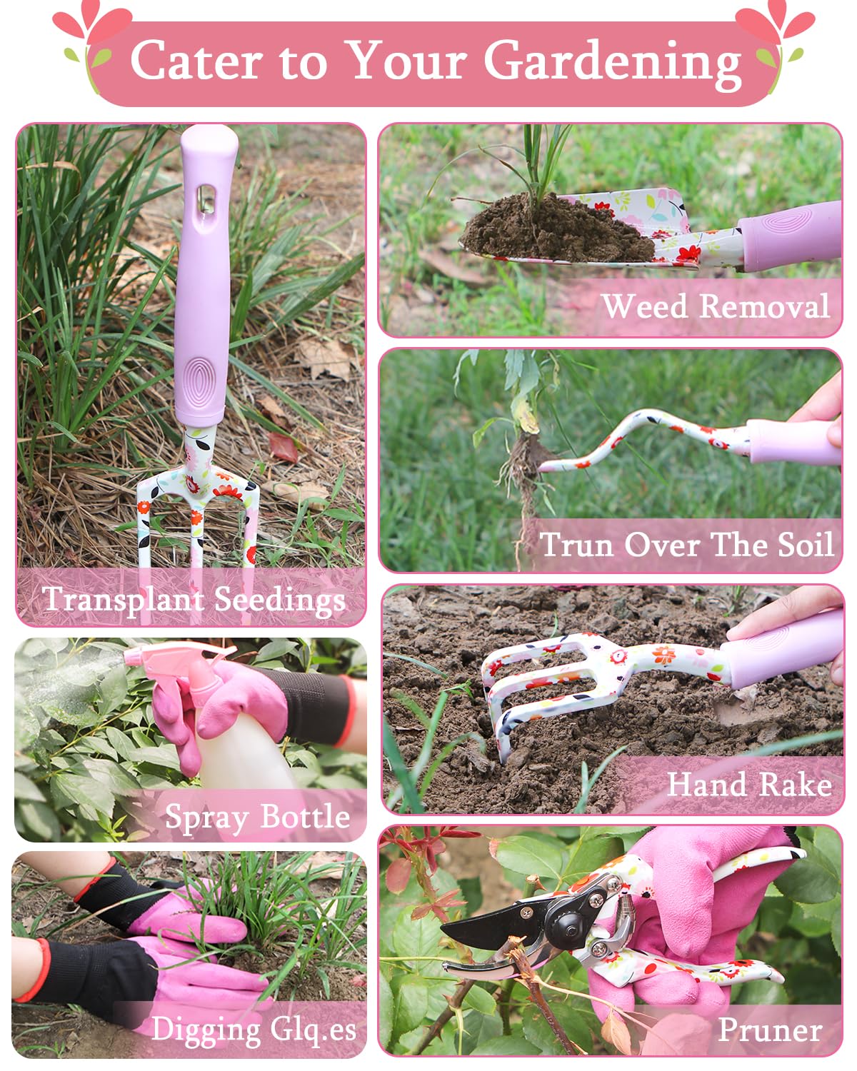 MQFORU Gardening Tools, 11 Piece Heavy Duty Garden Tools Set, 2024 New ...