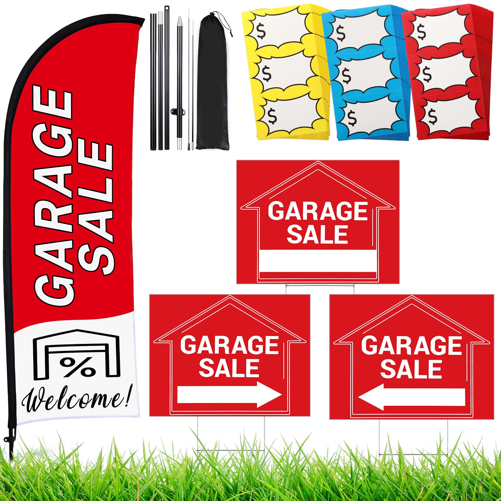 Amazon.com : Buryeah Garage Sale Signs Set, 1 Pack Garage Sale Flag ...
