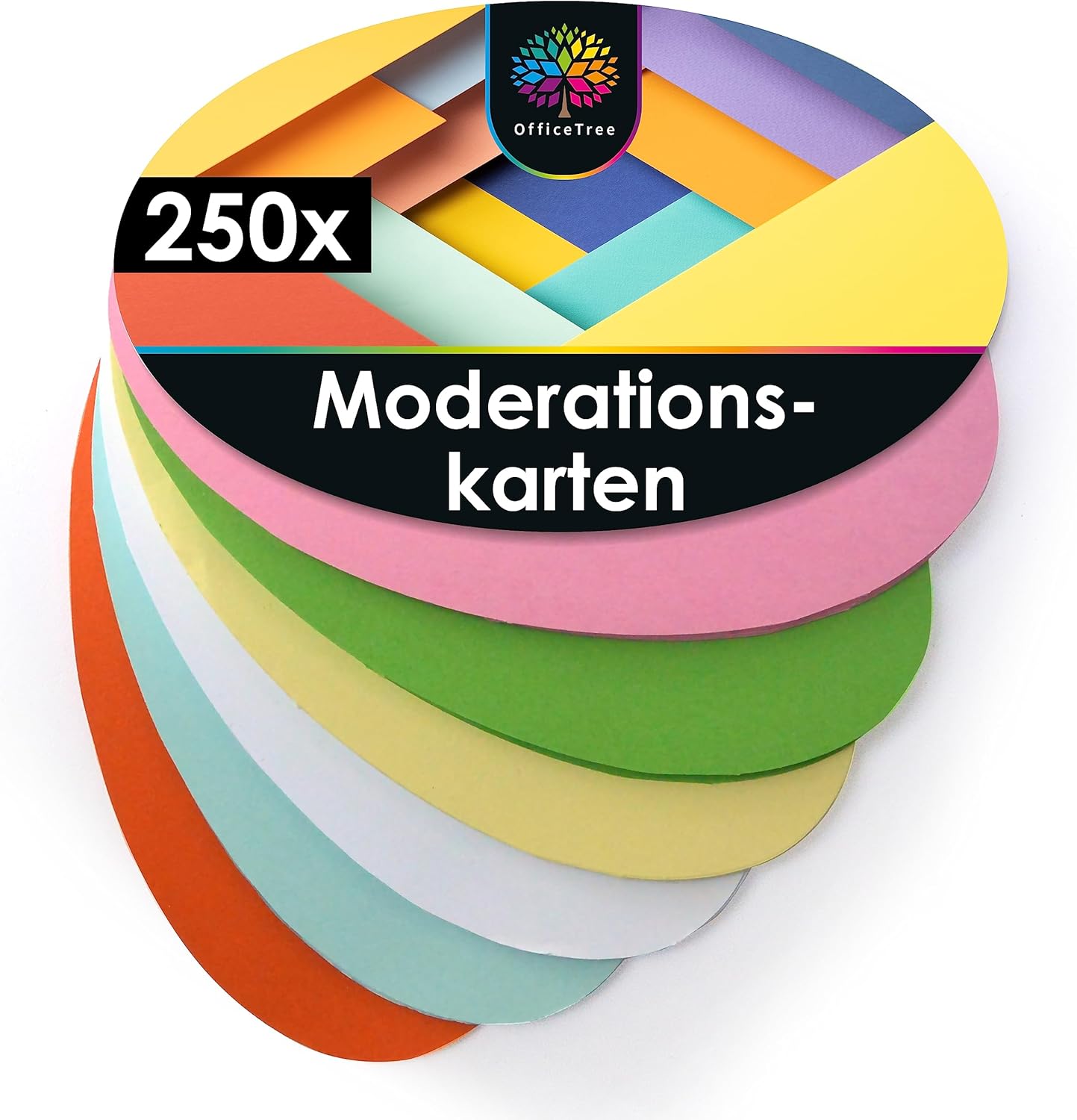 OfficeTree 250x Moderationskarten Oval 19 x 11 cm - Metaplankarten Oval ...