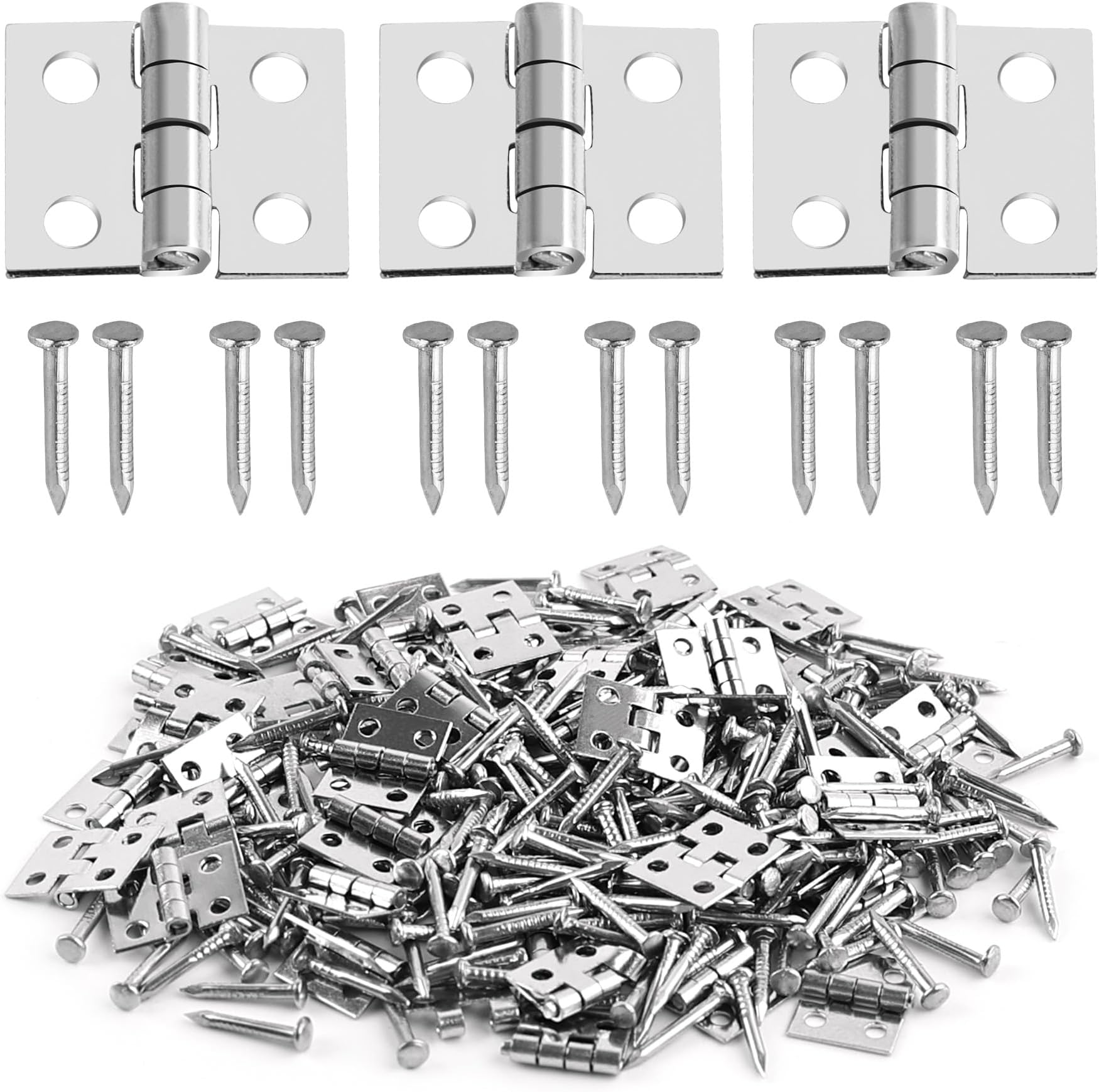 Juland 50 Pieces Mini Pure Copper Hinges Retro Hinges with 200 Pieces ...