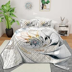 Amazon.com: MASTERMARK 3 Pieces Quilt Set Revolving Floral Pattern Quilt Coverlet Set Floral ...