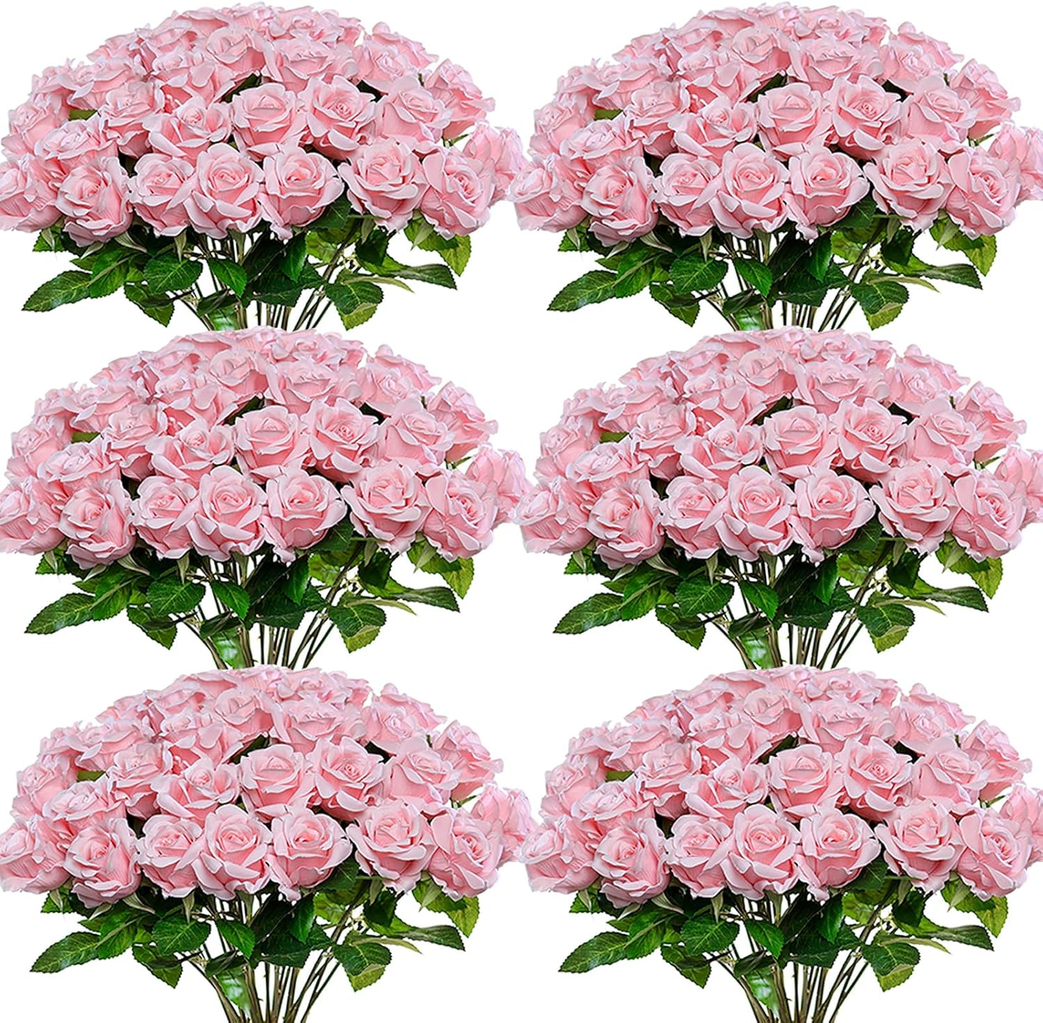 Amazon.com: FOTEEWL 60 Pcs Artificial Rose Flower Realistic Faux Silk ...
